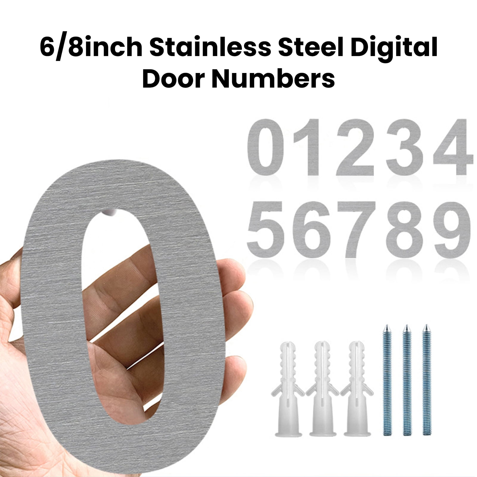 Callipe Stainless Steel House Number with Bolts Nuts 0-9 3D Apartment ...