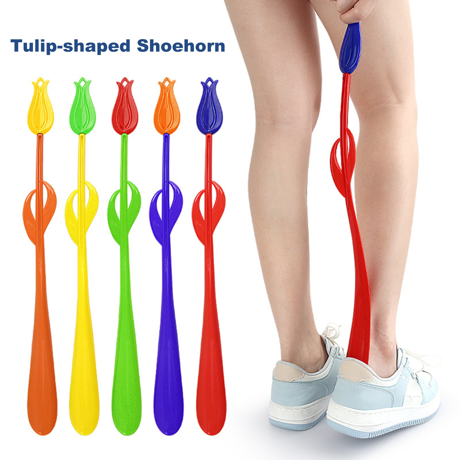 Callipe Tulip Long Handle Shoe Horn Flower Shape Seniors Men Women Kids ...
