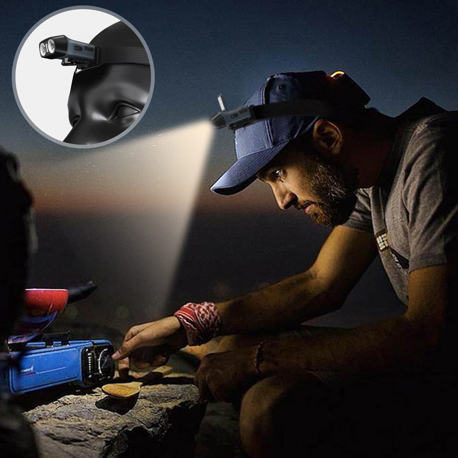 Callipe Ultra-Bright LED Headlamp with 5 Adjustable Light Modes High ...