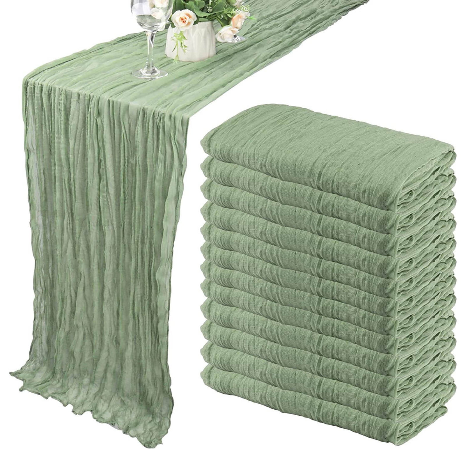 Callipe Wedding Party Table Runner Gauze Bohemian Style Pleated Solid ...