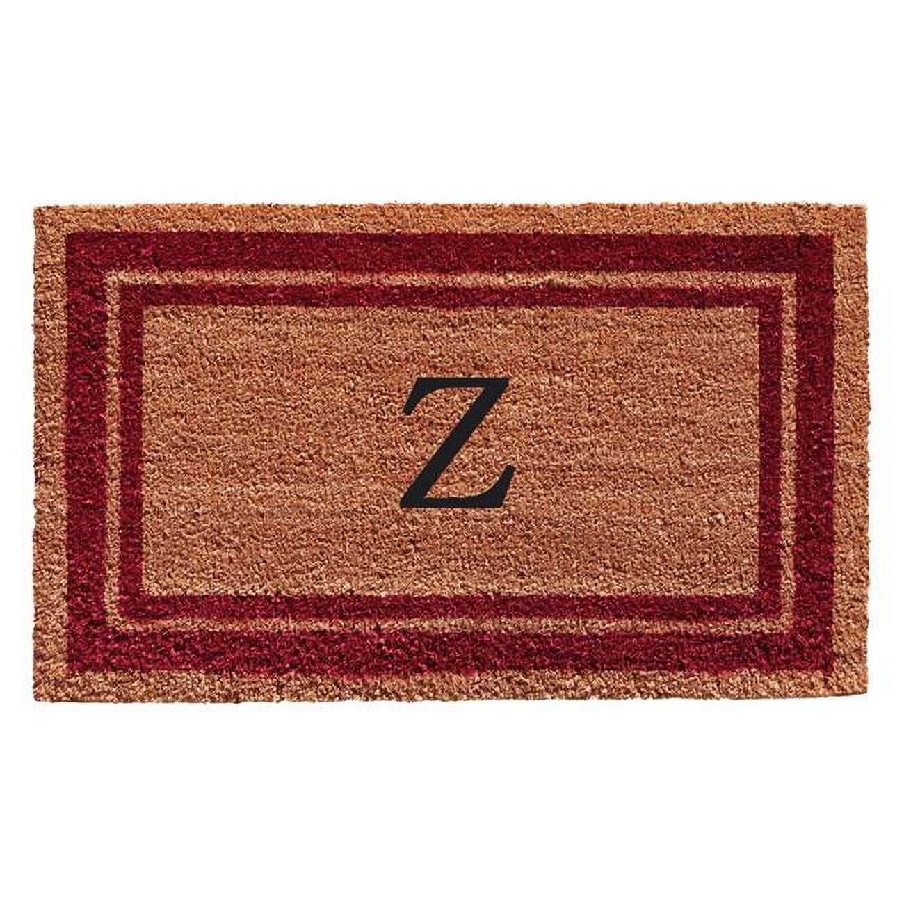 Calloway Mills 18 x 30 in. Burgundy Border Monogram Rectangular Doormat ...