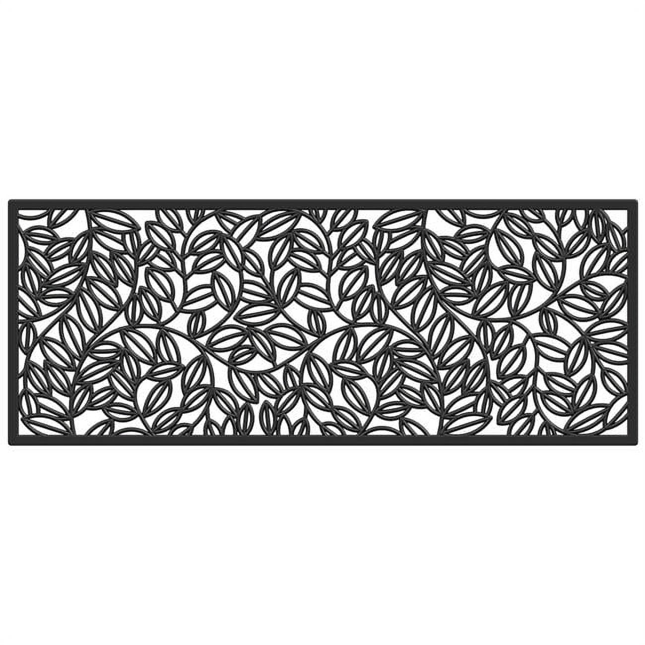 Calloway Mills 22 x 48 in. Lilac Vine Rubber Rectangular Doormat, Black ...