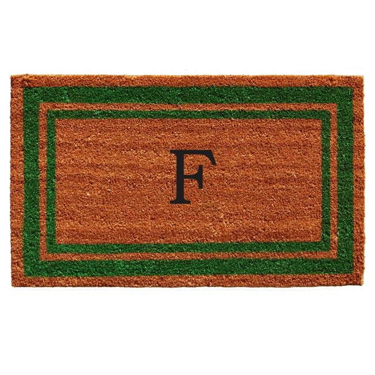 Calloway Mills 24 x 36 in. Green Border Monogram Rectangular Doormat ...