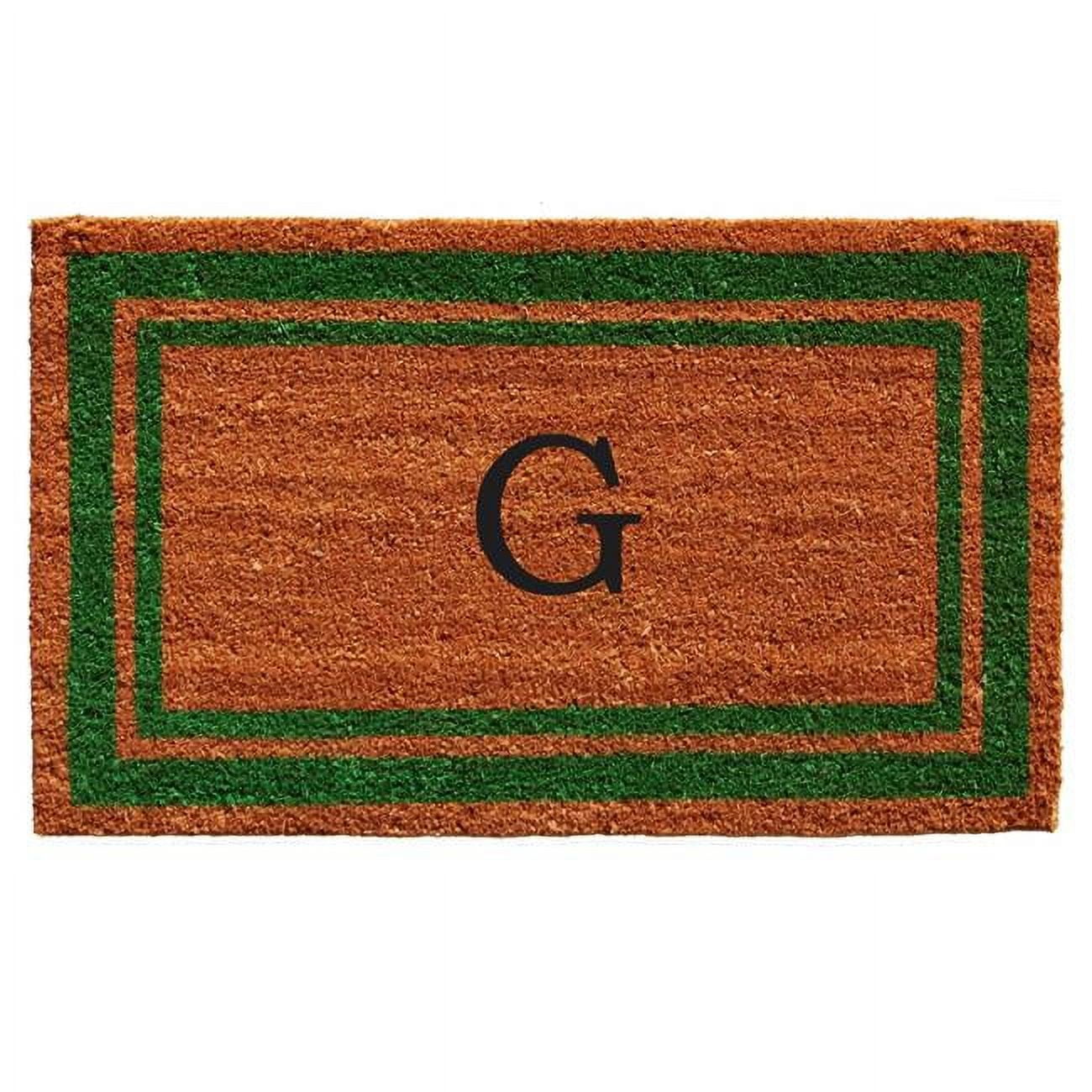 Calloway Mills 24 x 36 in. Green Border Monogram Rectangular Doormat ...