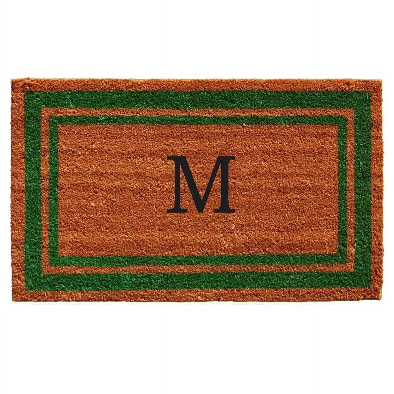 Calloway Mills 24 x 36 in. Green Border Monogram Rectangular Doormat ...