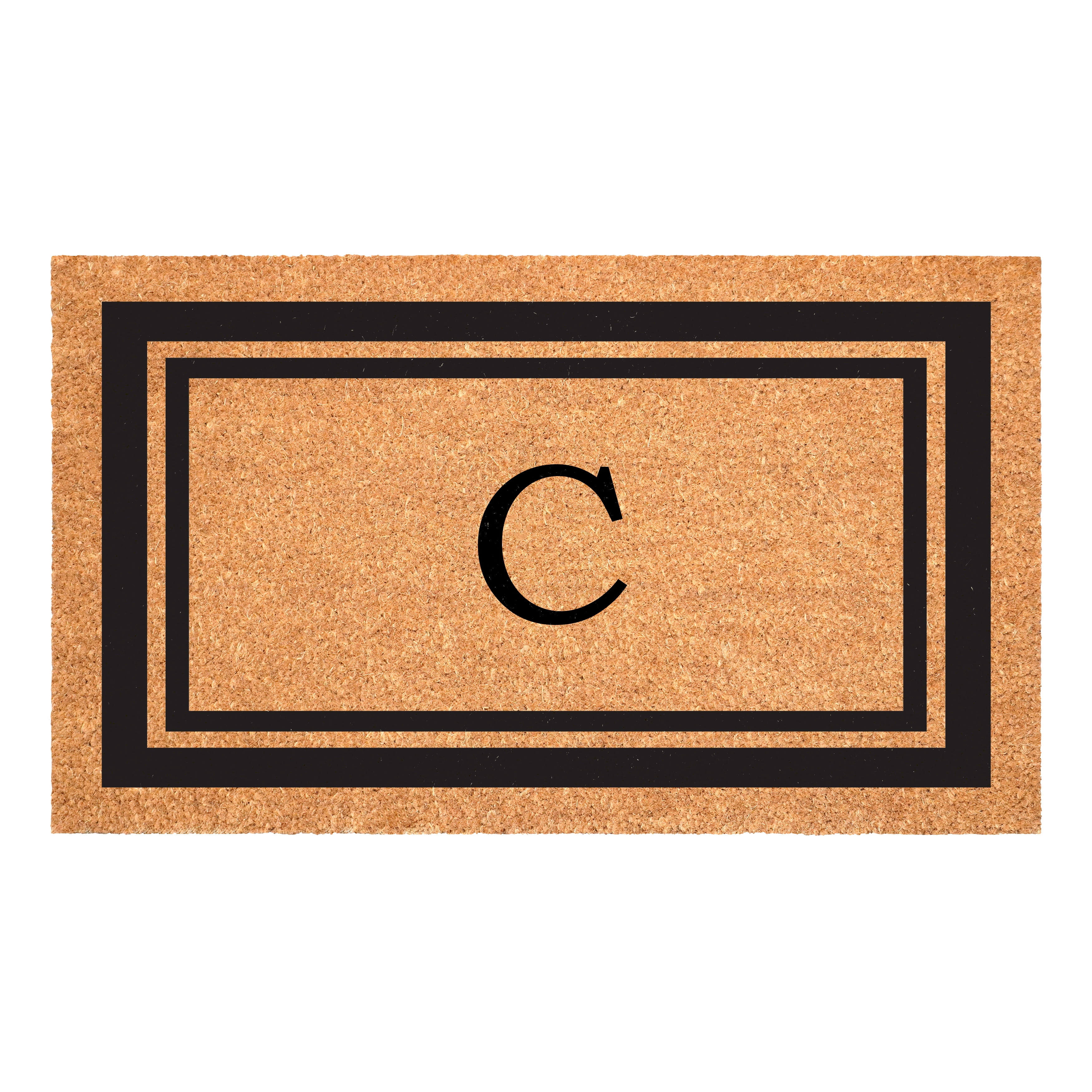 Calloway Mills Black Border 24" x 36" Monogram Outdoor Doormat (Letter ...