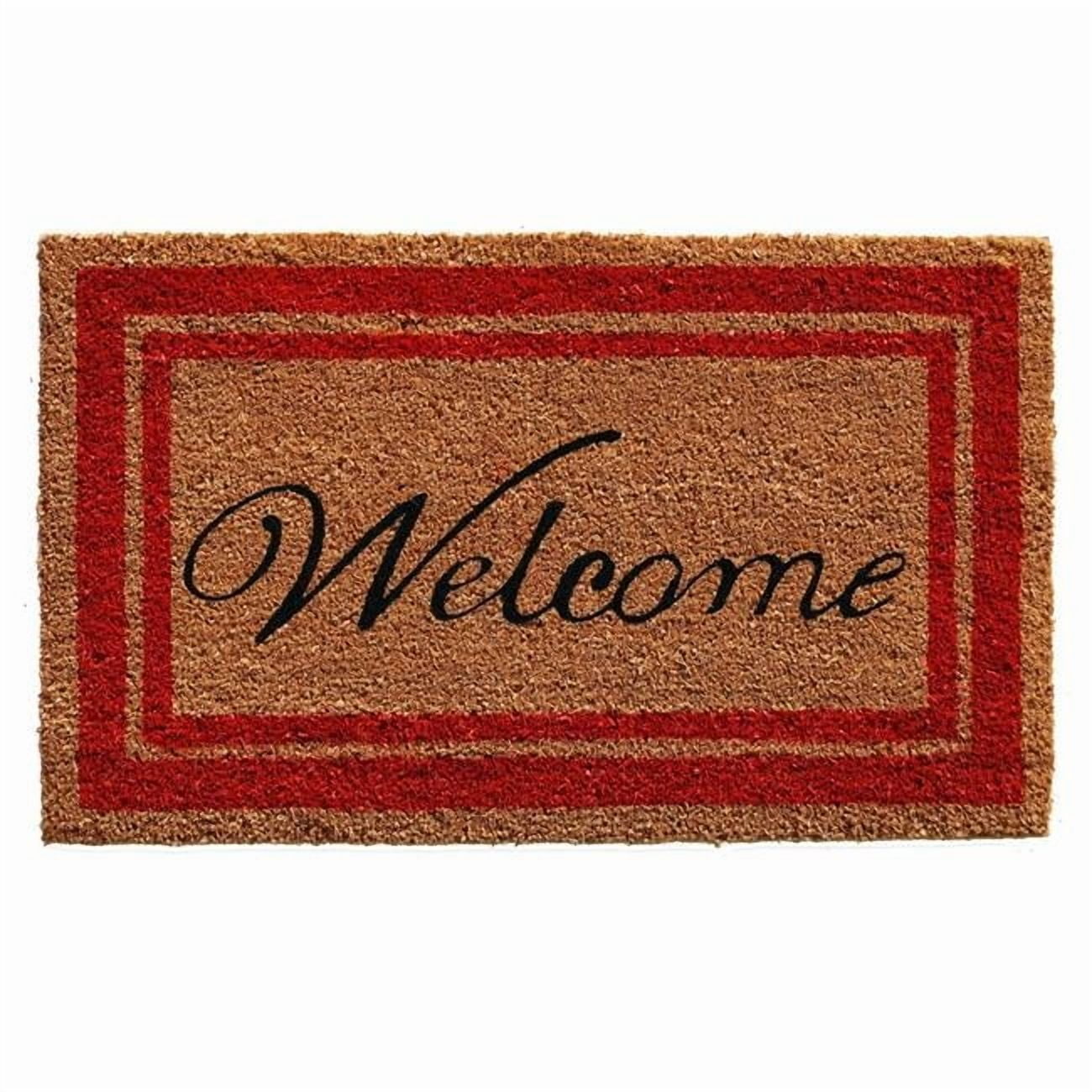 Calloway Mills Red Border Welcome Outdoor Doormat 24" x 36" - Walmart.com