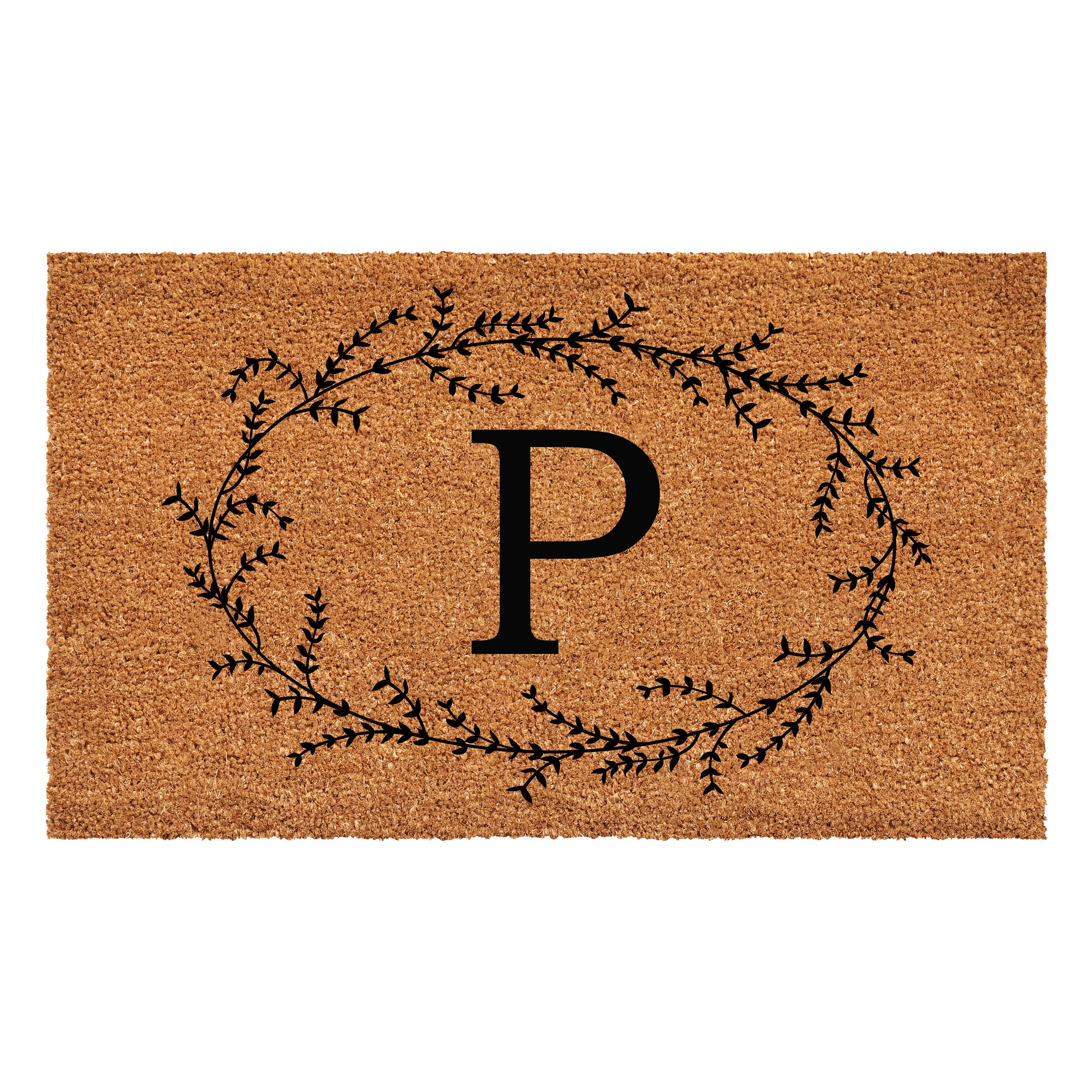Calloway Mills Rustic Leaf Vine Monogrammed Doormat, 30" x 48" (Letter ...