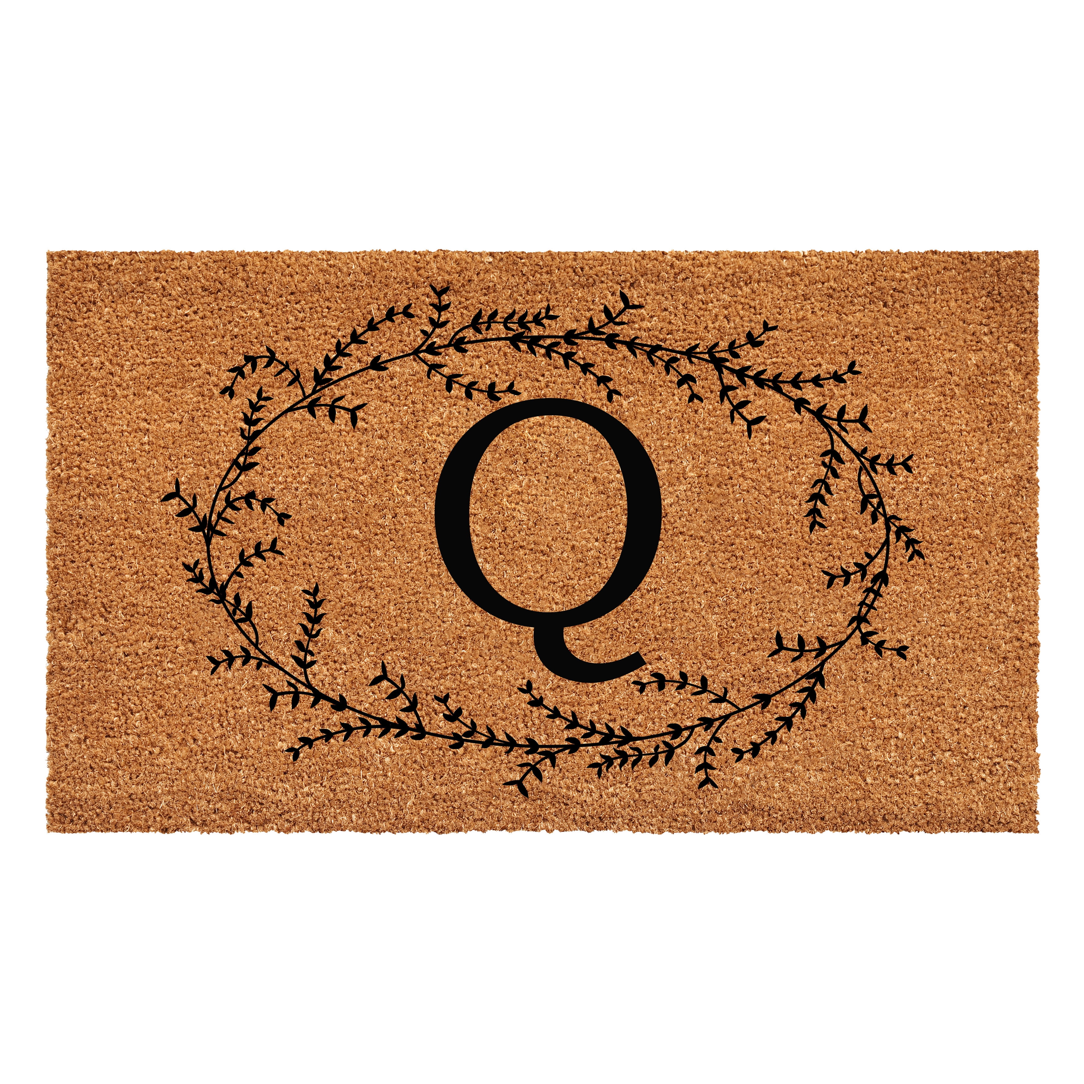Calloway Mills Rustic Leaf Vine Monogrammed Doormat, 36" x 72" (Letter ...
