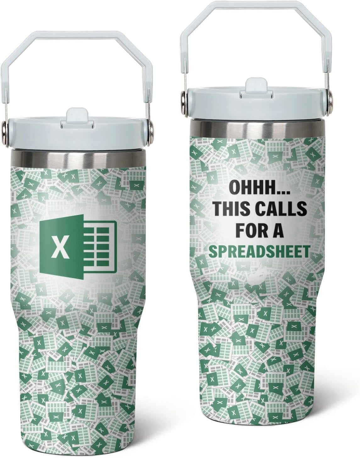 This Calls for A Spreadsheet, 30 oz Tumbler with Handle and Flip Straw ...