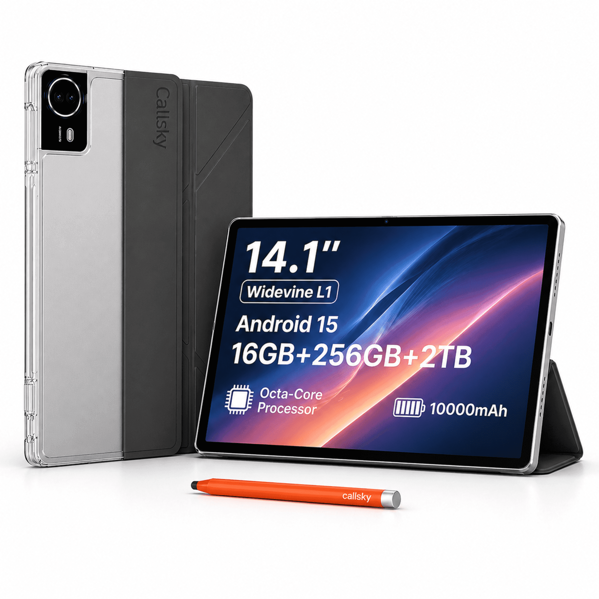Callsky 14.1" Android 15 4G LTE Tablet with SIM Slot, 16GB RAM 256GB ...