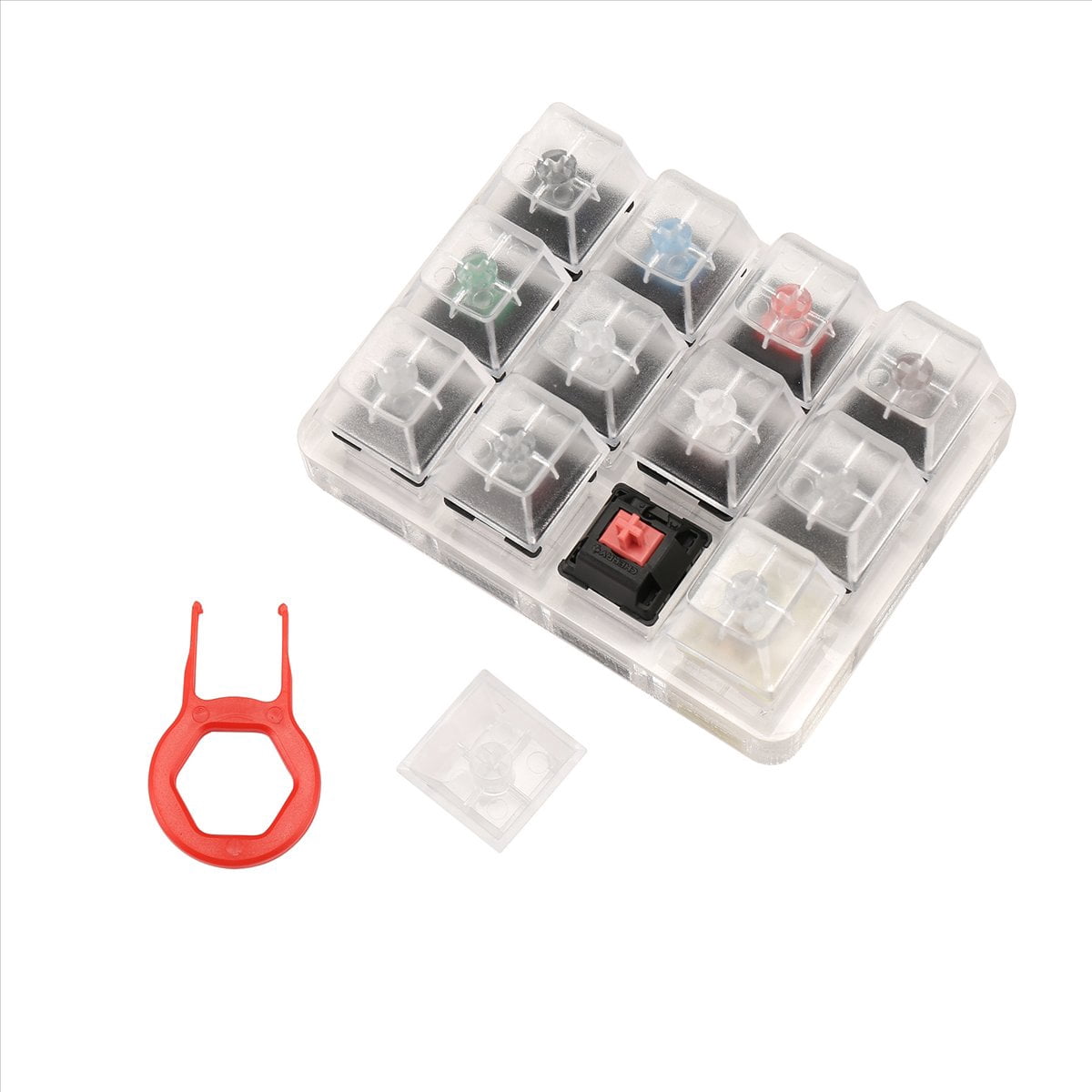Callstick Acrylic Keyboard Tester 12 Clear Plastic Key Caps Sampler for ...