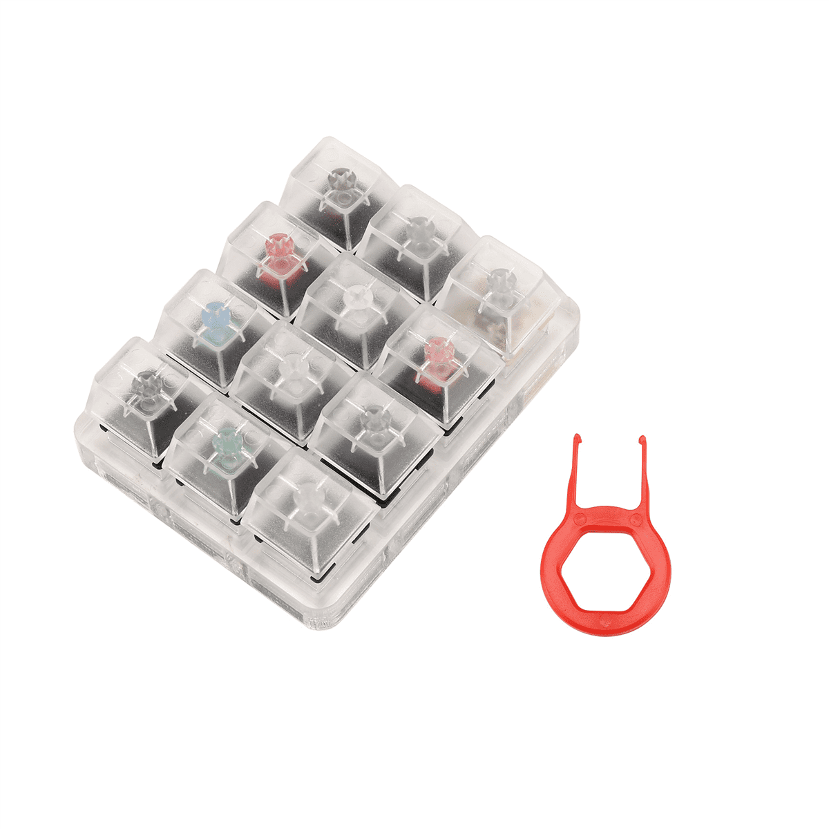 Callstick Acrylic Keyboard Tester 12 Clear Plastic Key Caps Sampler for ...