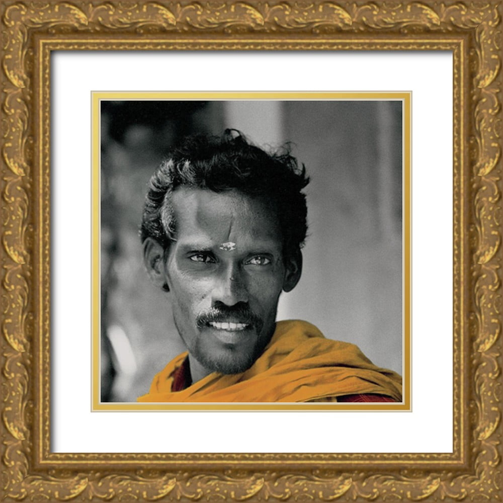 Callu, Frederique 26x26 Gold Ornate Wood Framed with Double Matting ...