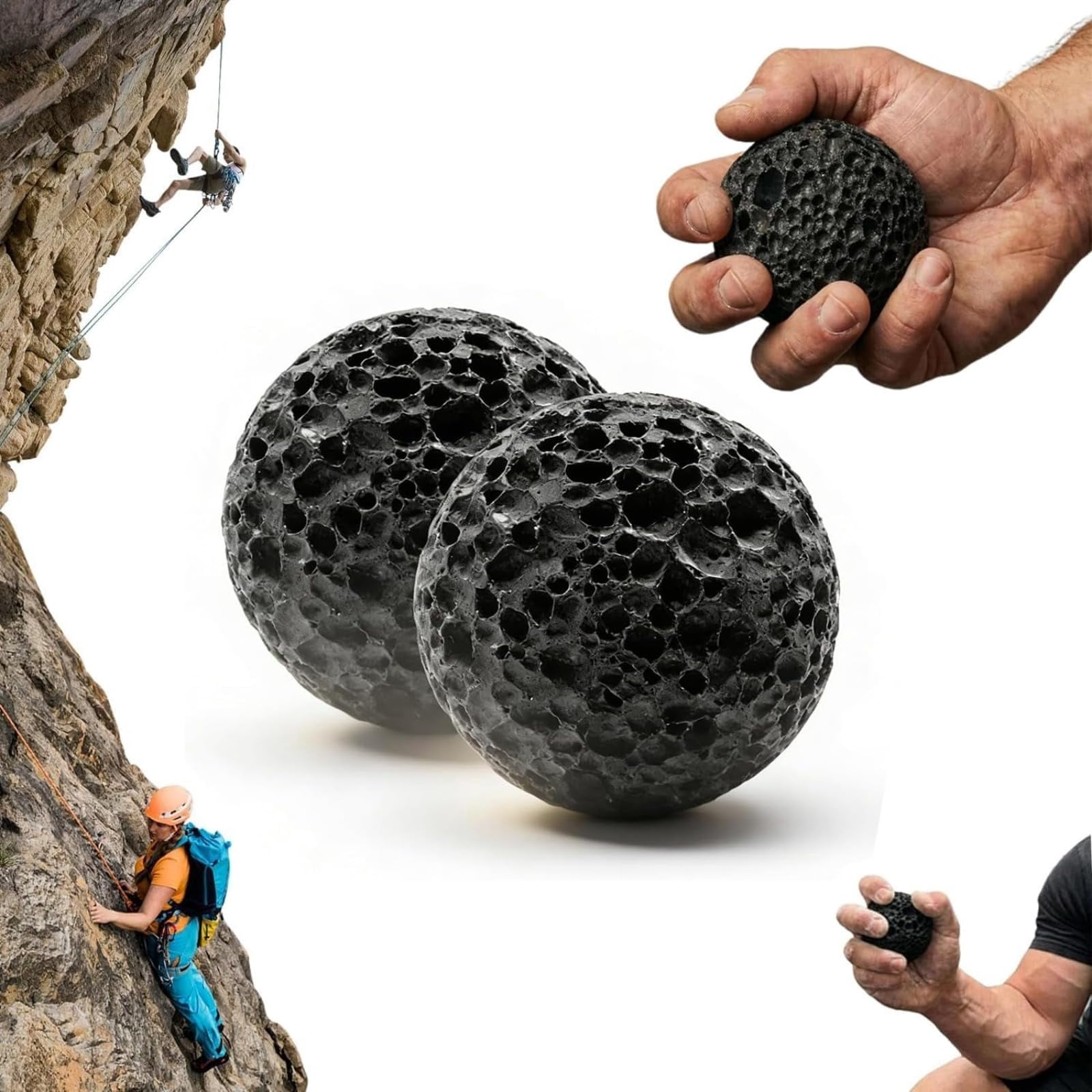 Callus Ball for Hand, Natural Volcanic Rock Climbing Grip Trainer for ...