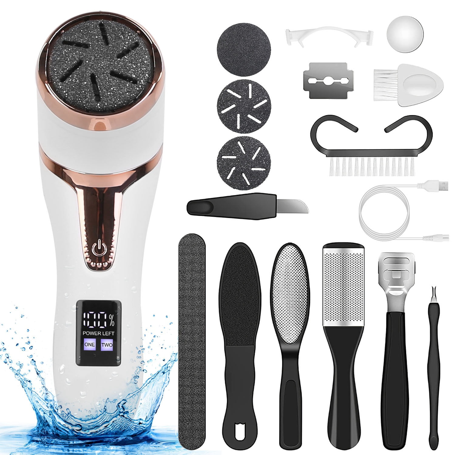 Callus Remover for Feet, Rechareable Foot Scrubber Electric Foot File ...