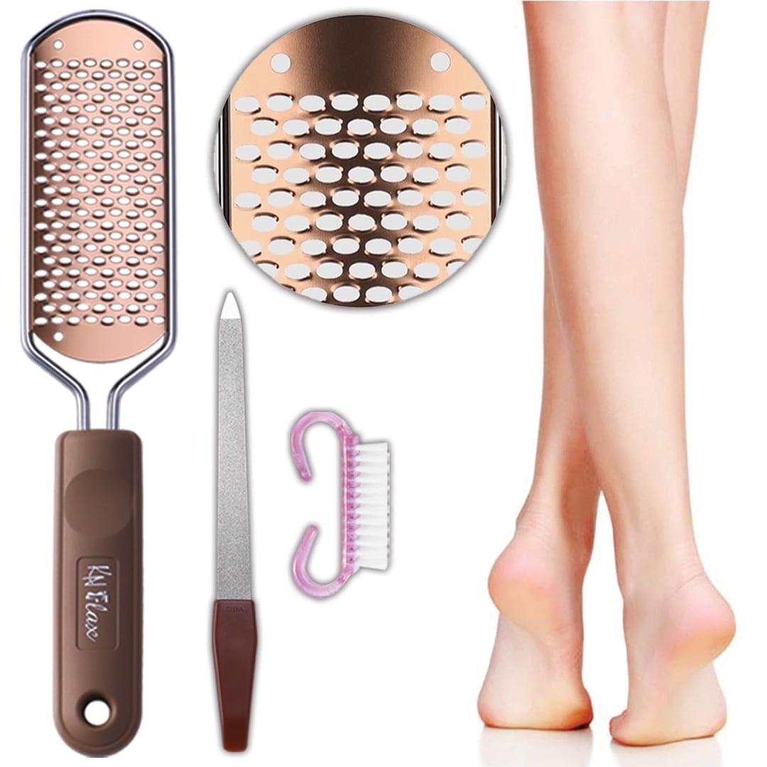 KN FLAX 3PC Pedicure Kit - Callus Remover, Large Foot File, Toenail ...