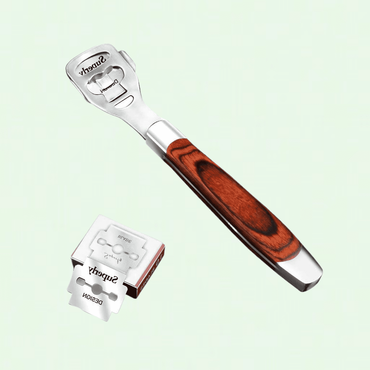 Callus Shaver Pedicure Kit with Durable Wooden Handle & 10 Blades for ...
