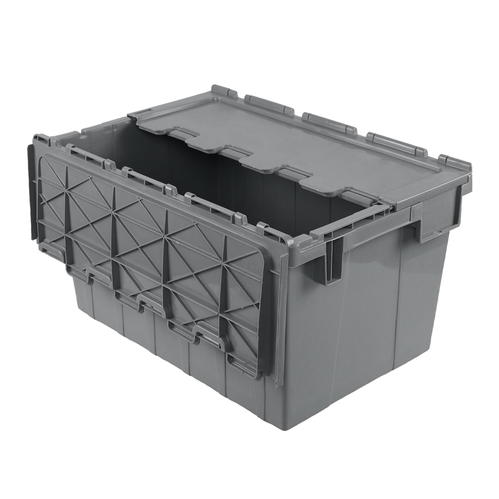 Callyne 4 Pack 15 Gallon Industrial Plastic Storage Tote with Hinged ...