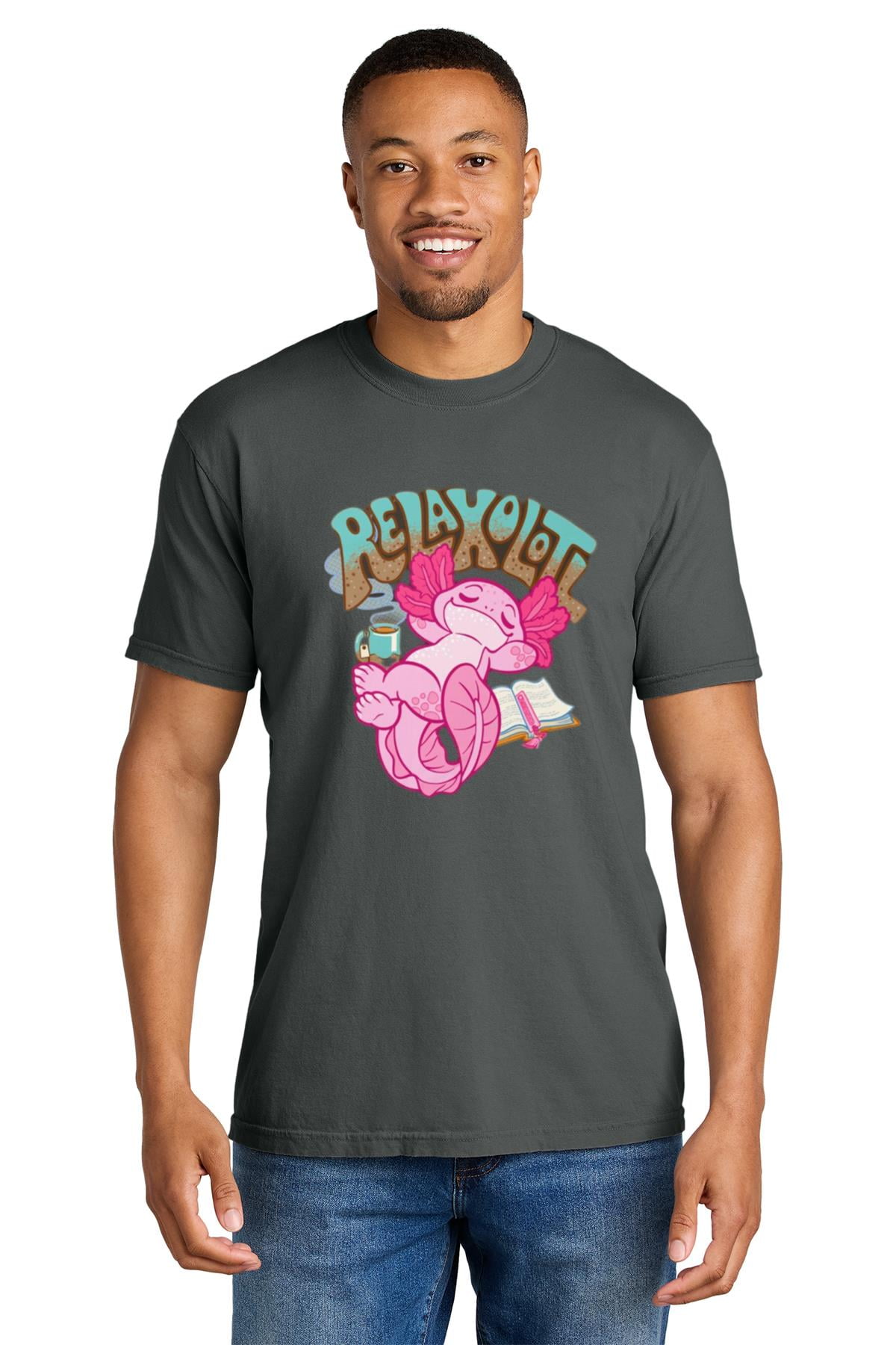 Calm Axolotl Relaxolotl Vibes Chill Mood Seekers Comfort Color T-Shirt ...