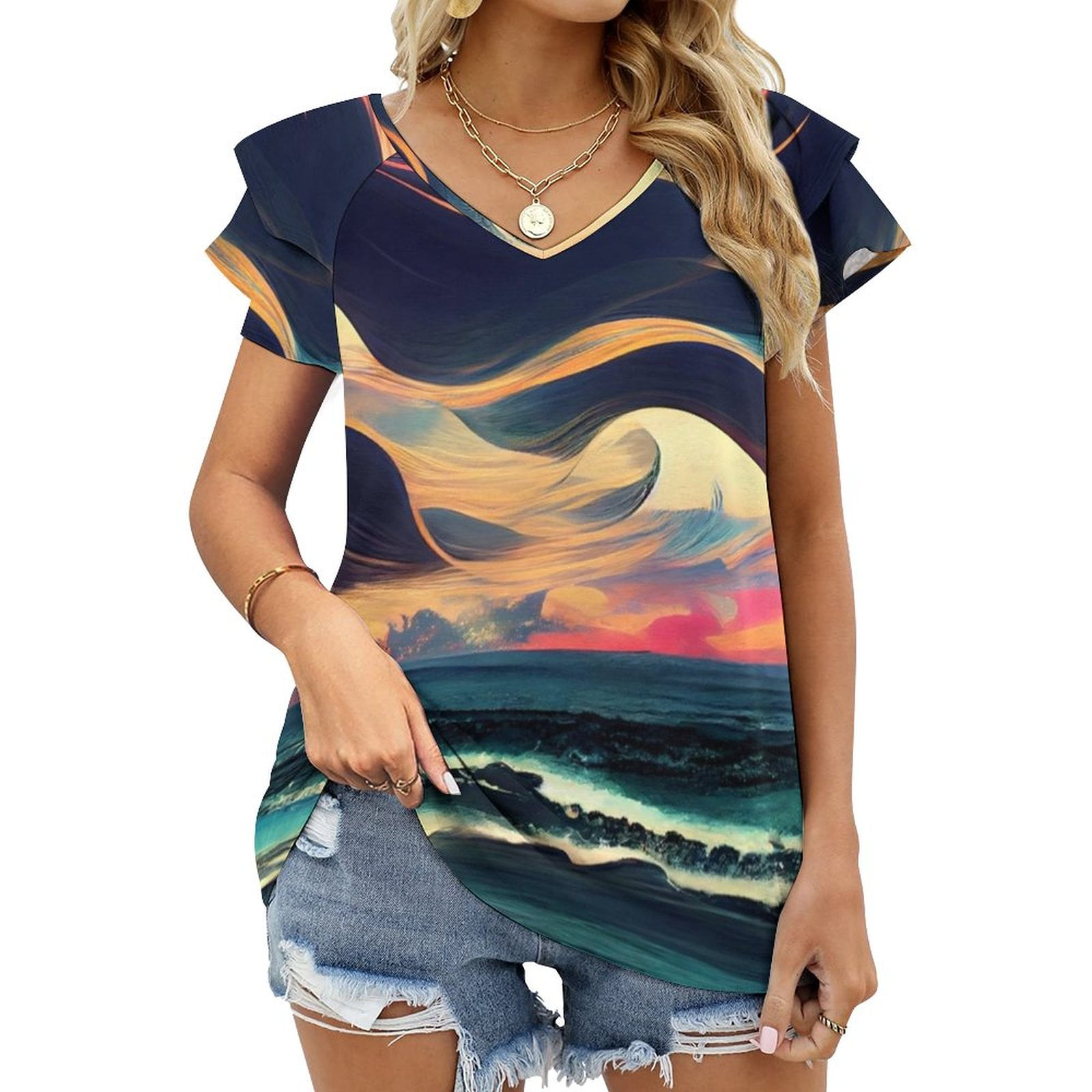 Calm Before The Ruffle Short Sleeve T-Shirt Women'S T-Shirts Tee ...
