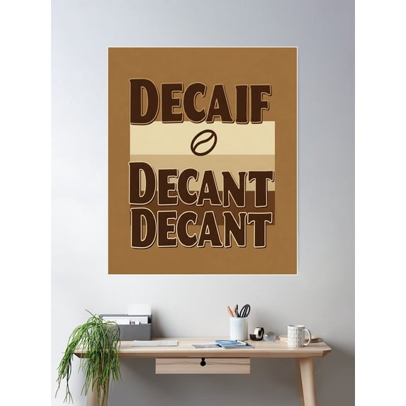 Calm Coffee No Buzz Poster Wall Art Modern Wall Decor For Living Room ...