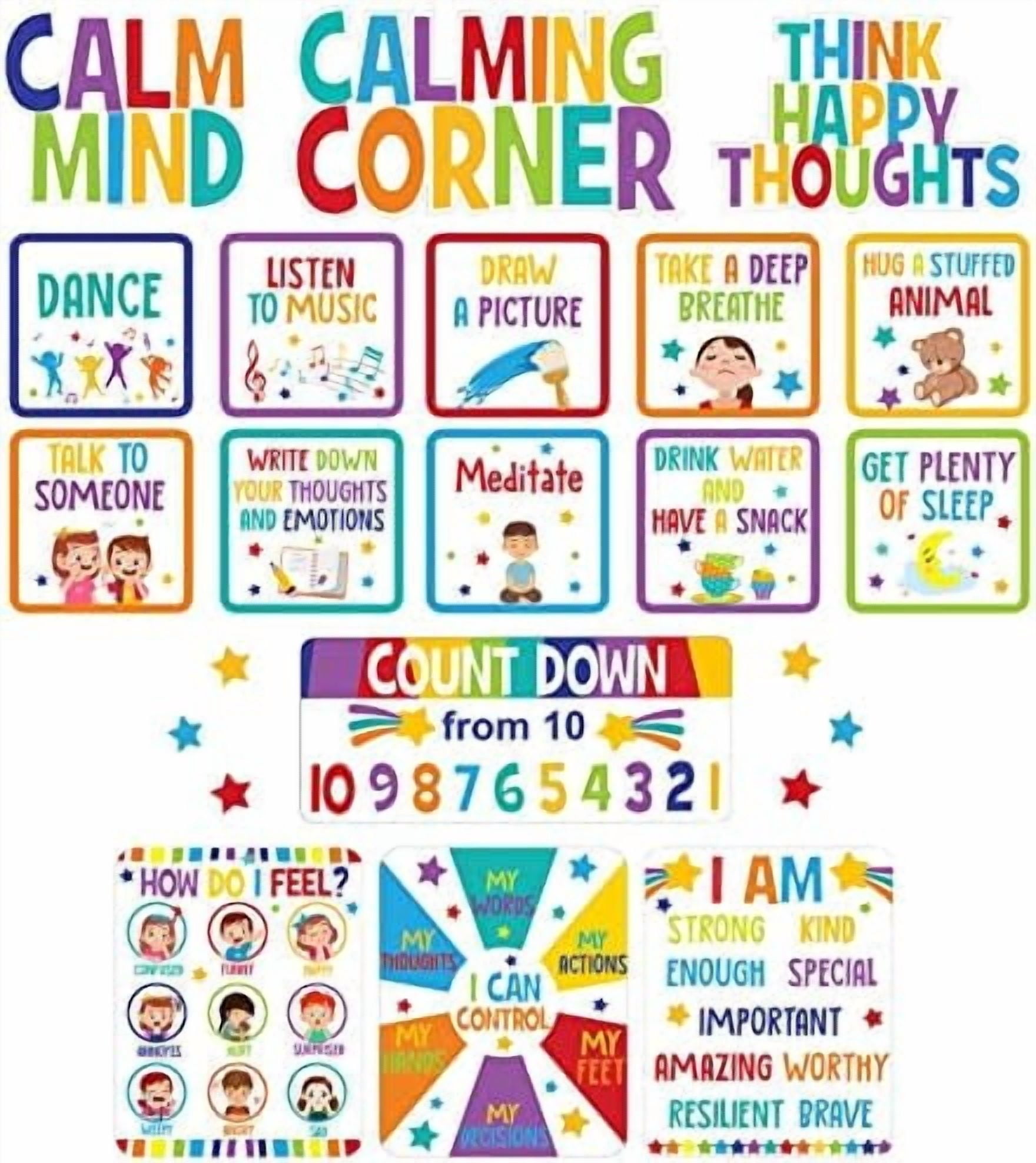 Calm Down Corner Bulletin Board Set for Classroom Decoration Feelings ...