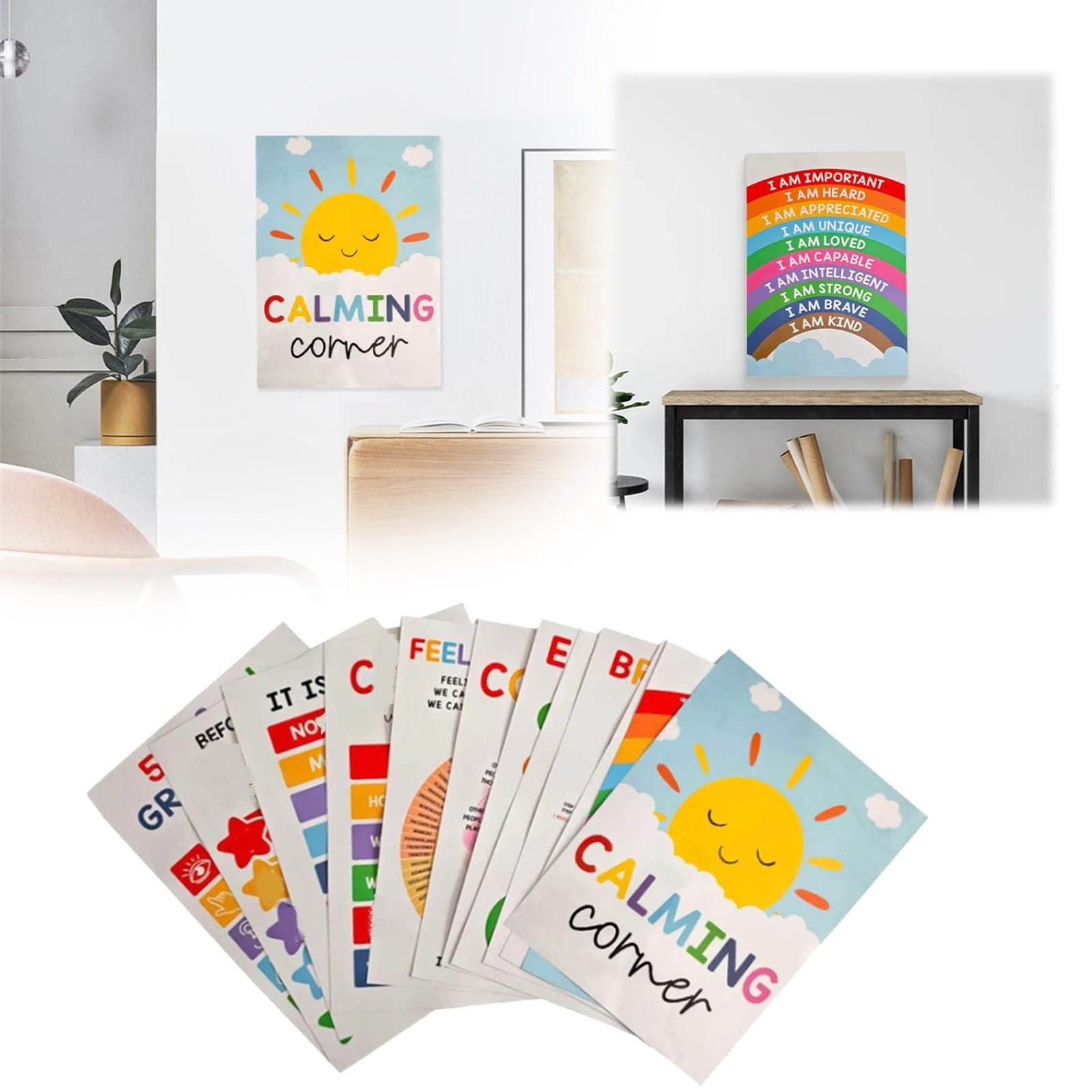 Calm Down Corner Bulletin Board Set for Classroom Decoration Feelings ...