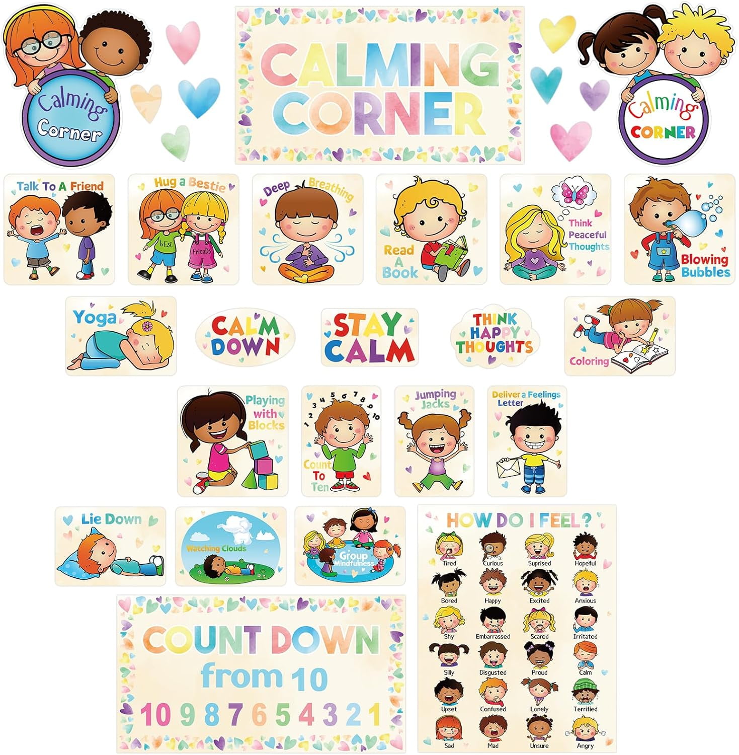 Calm Down Corner Bulletin Board Set for Classroom Decorations Calming ...