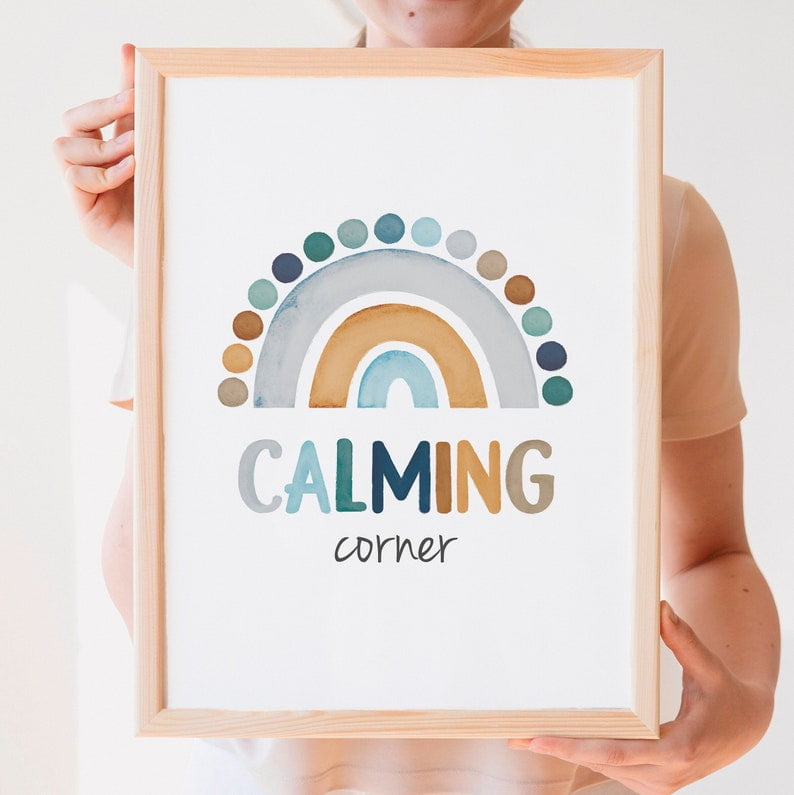 Calm Down Corner, Therapist Office Decor, Classroom Decor Printable ...