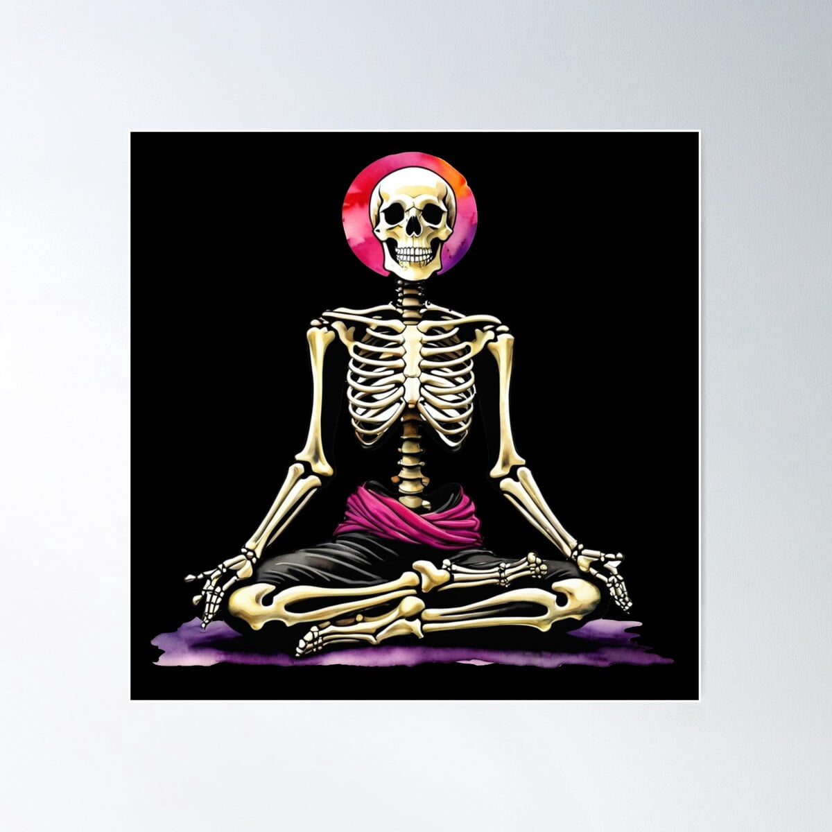 Calm Corpse Poses - Yoga Skeletons Poster Wall Art, Modern Wall Decor ...