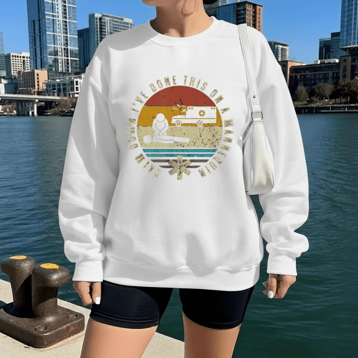 Calm Down Funny EMT EMS Paramedic Mannequin Sweatshirt, for Men & Women ...