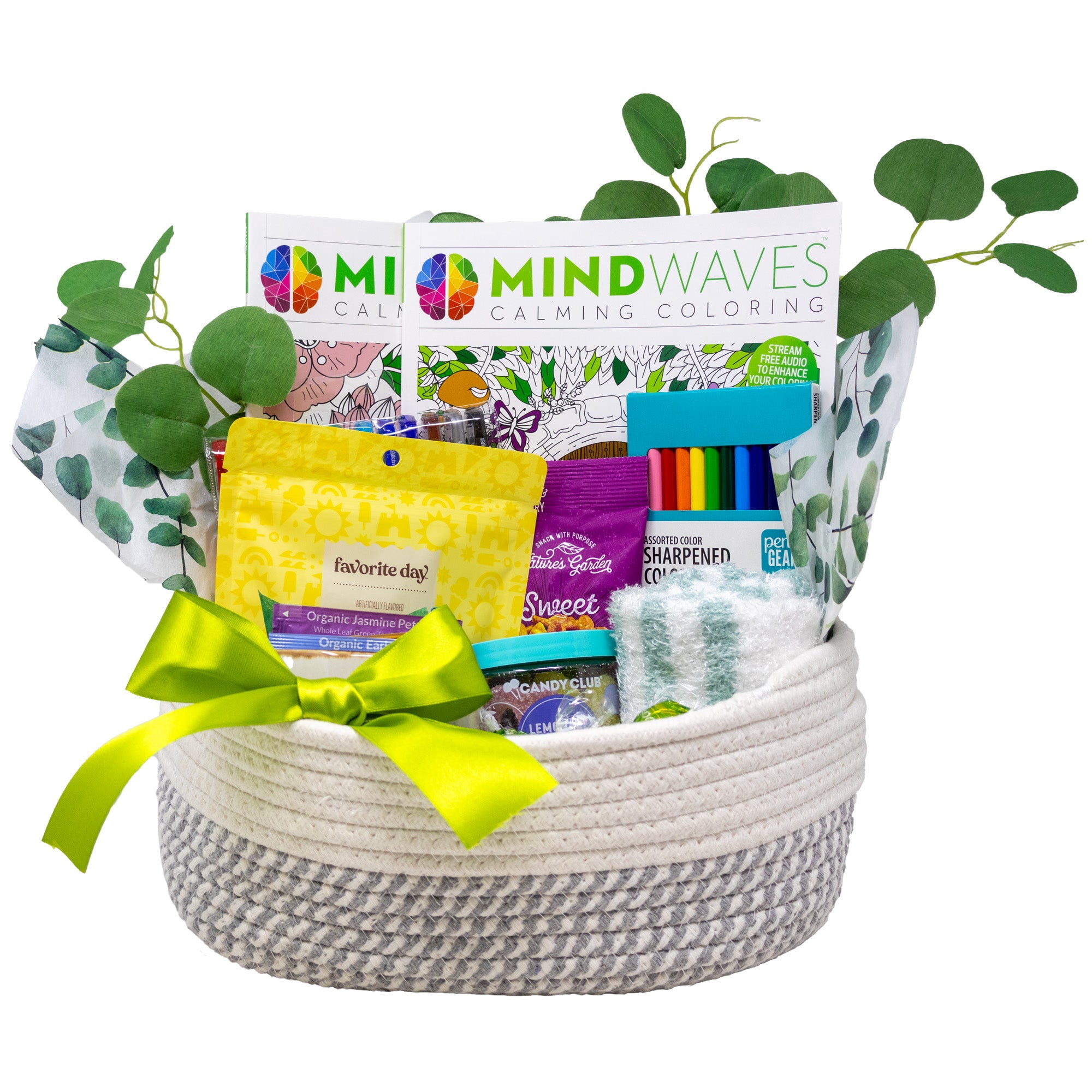 Calm Evening In Gift Basket with Coloring Books and Treats - Walmart.com