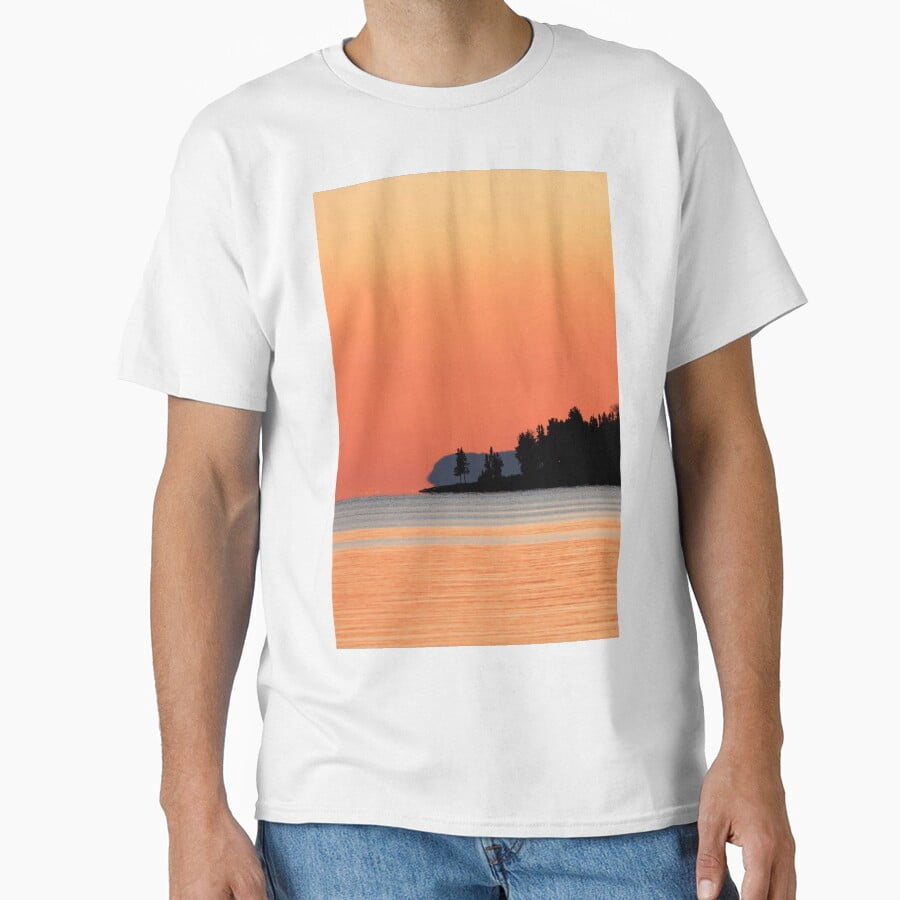 Calm Evening On Lake Superior Shirt, Casual Graphic Tee, Everyday Short ...