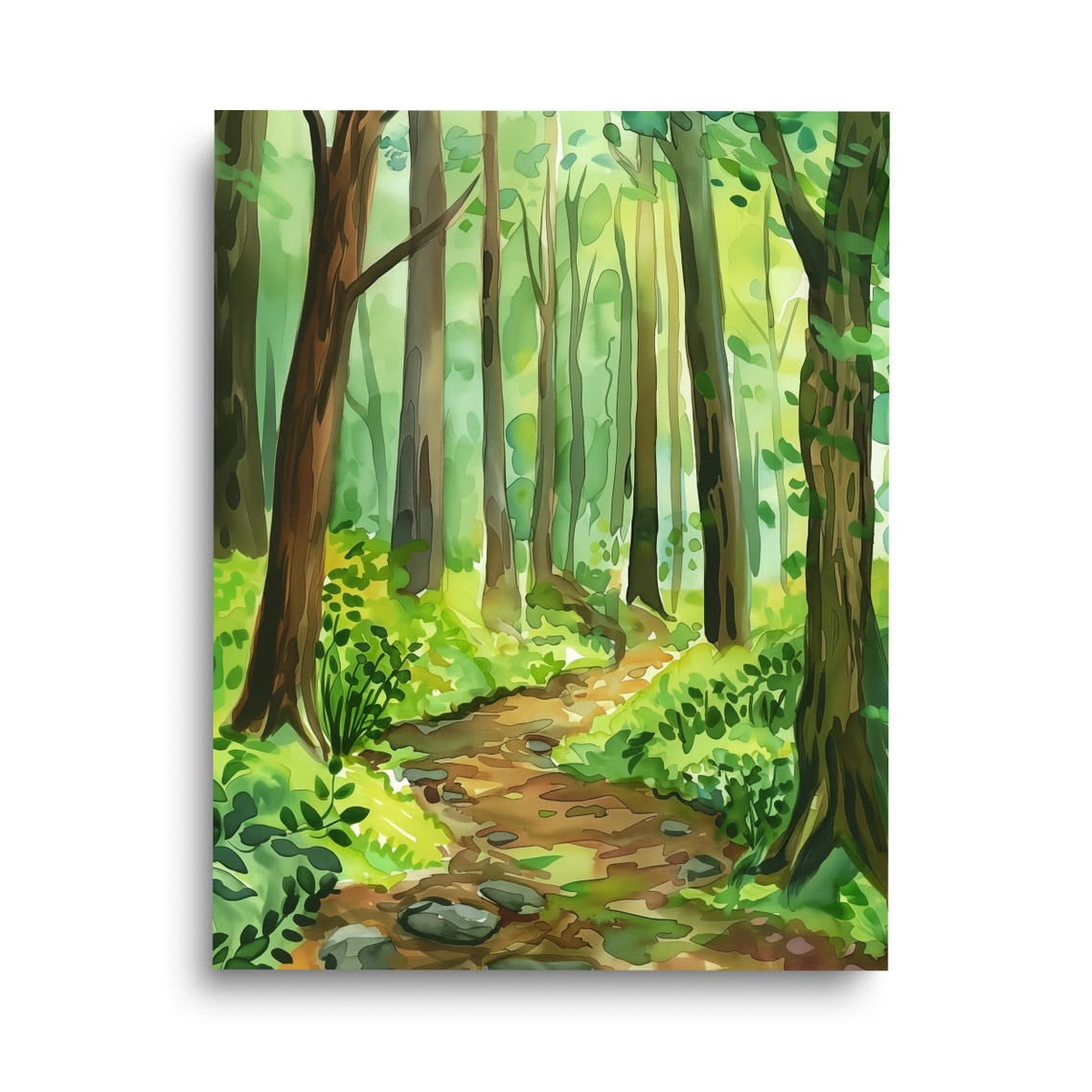 Calm Forest Print, Lush Greenery Nature Wall Art, Woodland Print ...