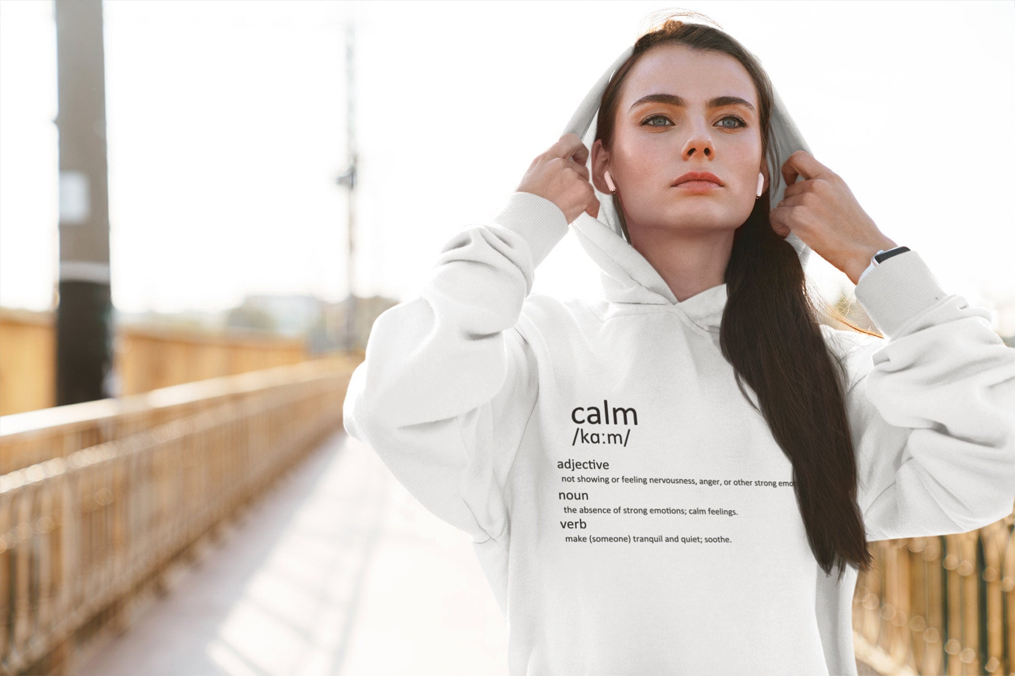Calm - Inspirational Yoga - Positive Vibes - Mental Health Hooded T ...