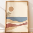 Calm Minimalist Coastal Line Art Boho Palm Frond Decor Unframed Paper ...