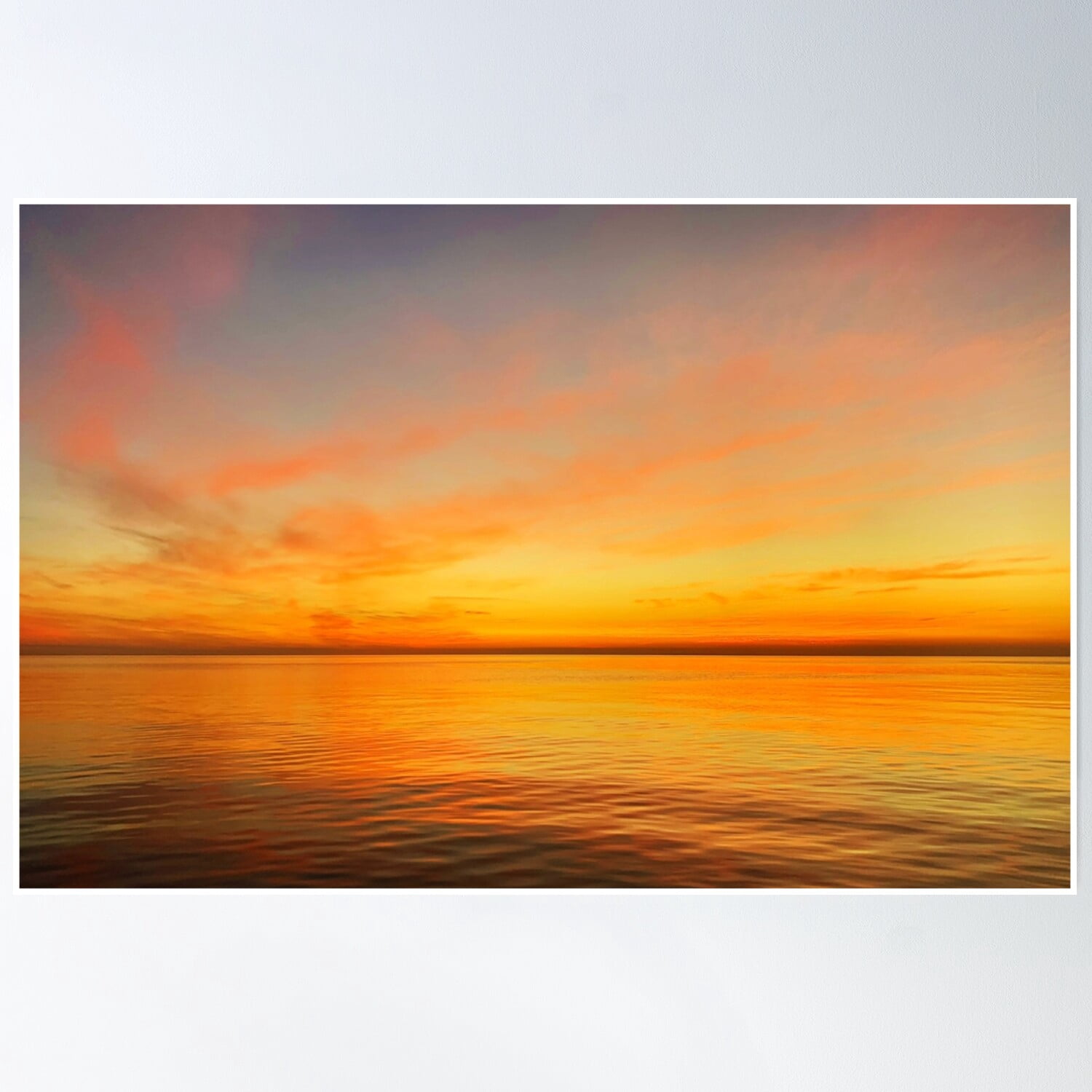 Calm Ocean Sunset, Western Port Bay Poster Wall Art, Modern Wall Decor ...