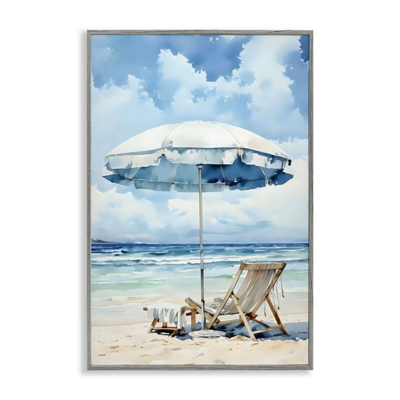 Stupell Industries Calm Ocean Waves Vacation Gray Framed Giclee Art ...