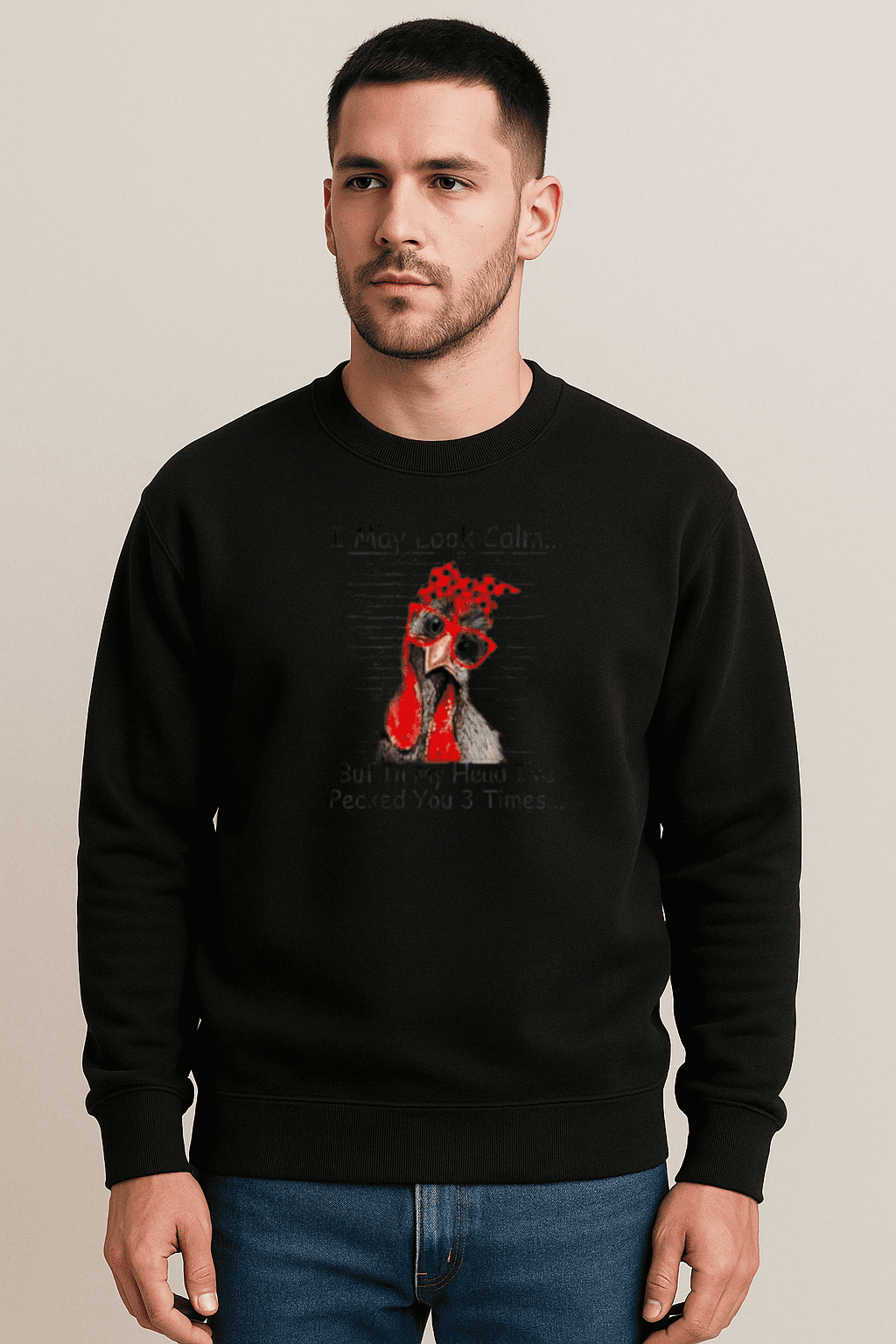 Calm Outside But Pecking Bird Joke Quote Graphic Print Funny Holiday ...