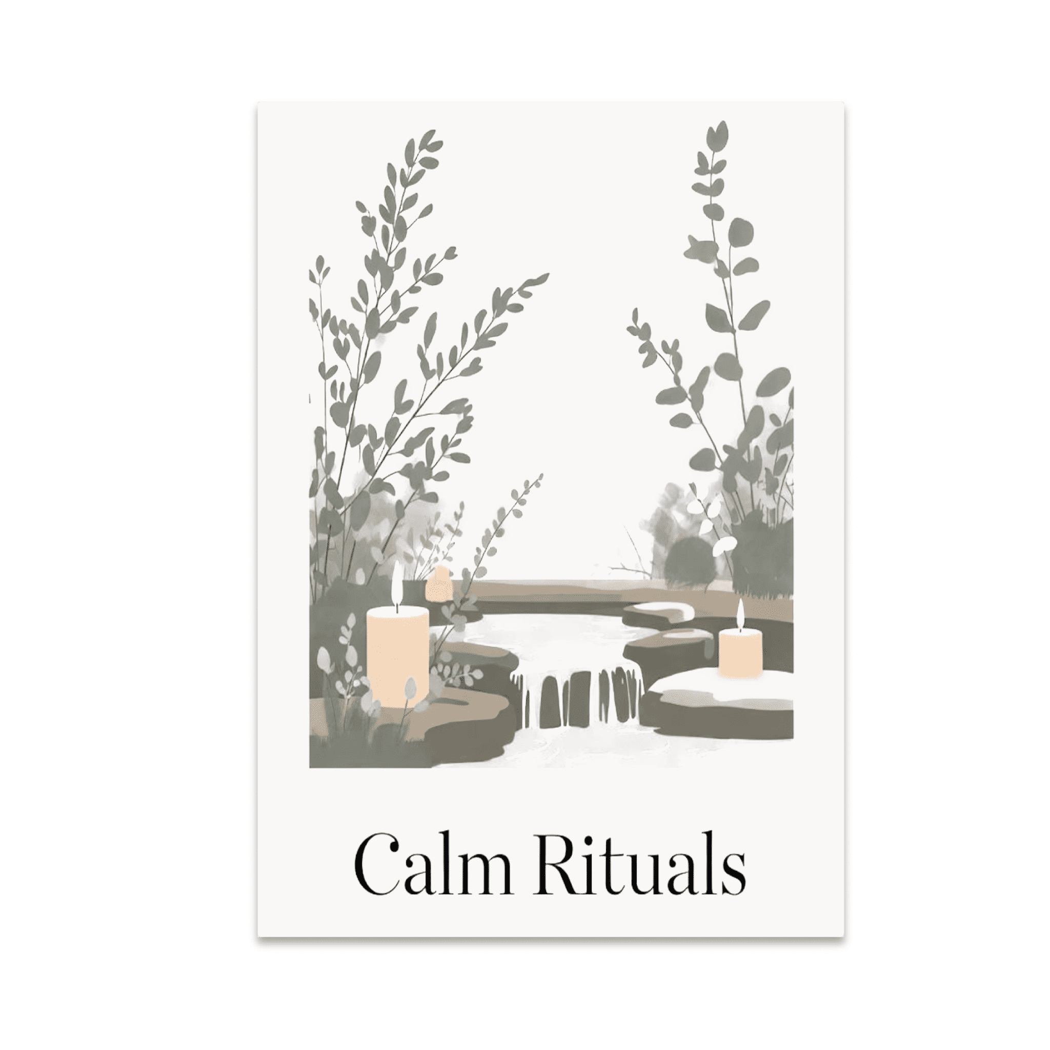 Calm Rituals Spa-Inspired Bathroom Wall Art - Self-Care Space Decor ...