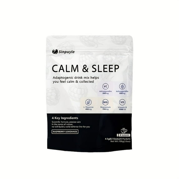 Calm & Sleep Adaptogenic Drink Mix - Raspberry Lemonade, 24 Packets ...