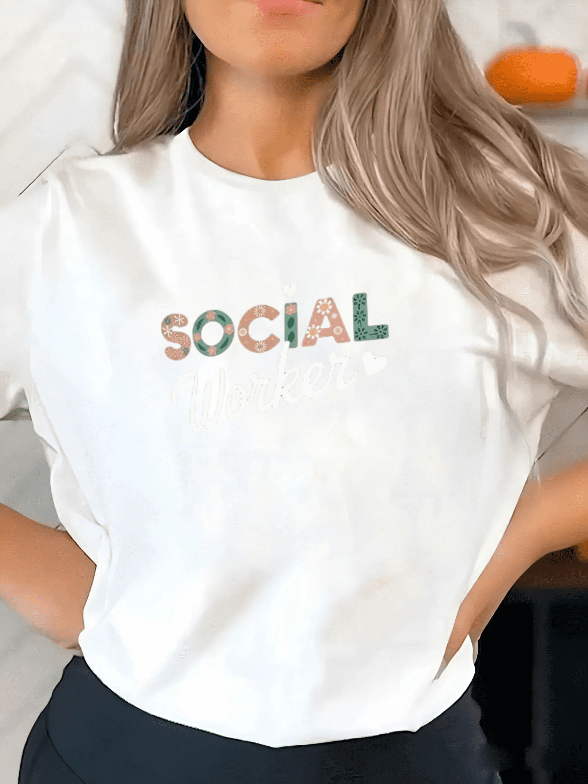 Calm Strong Social Worker Script Style Unisex T-shirt with Message, for men & women, up to size ...