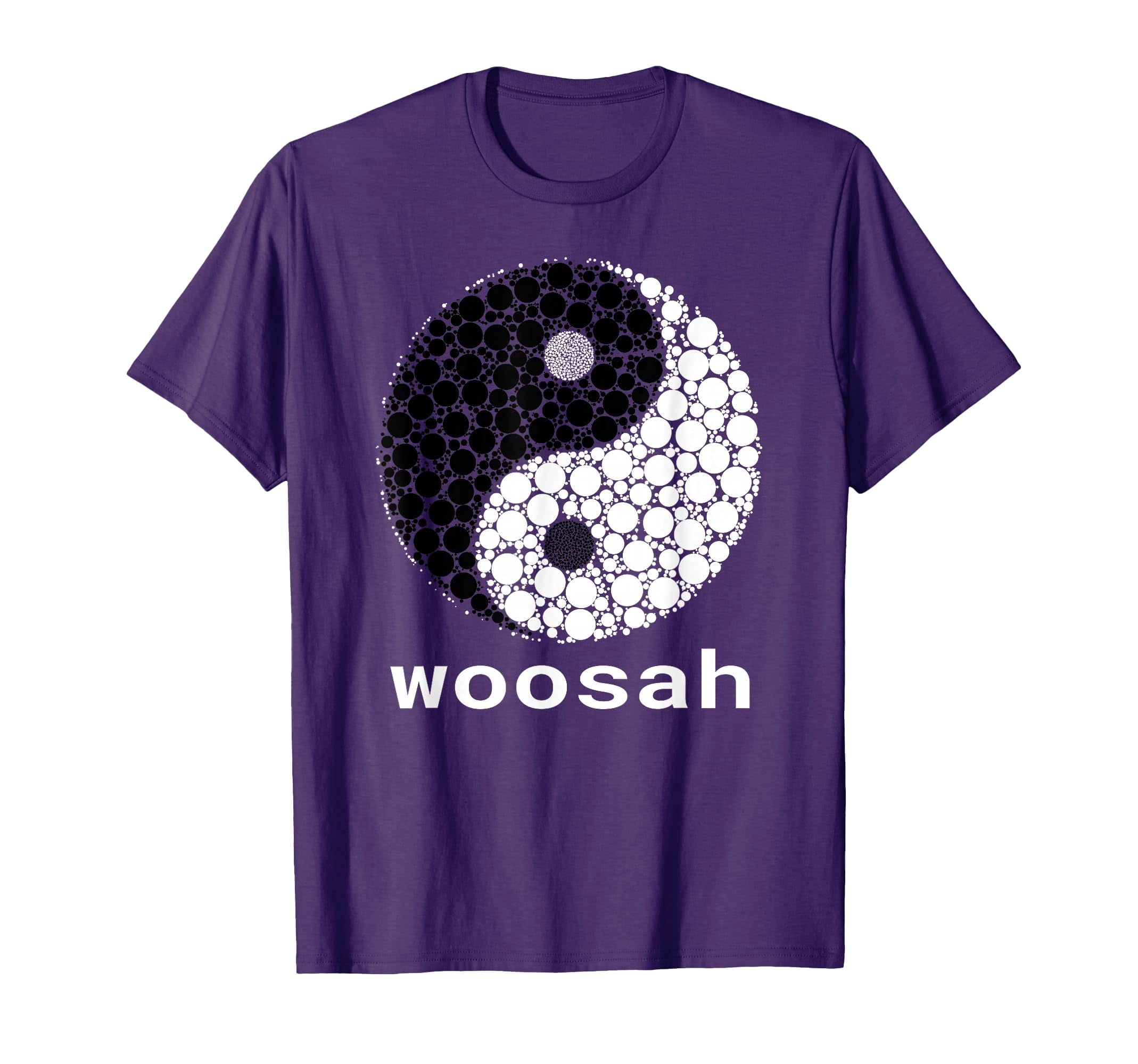 Calm Woosah Yin-Yang Dot Design T-Shirt for Mindfulness and Relaxation ...