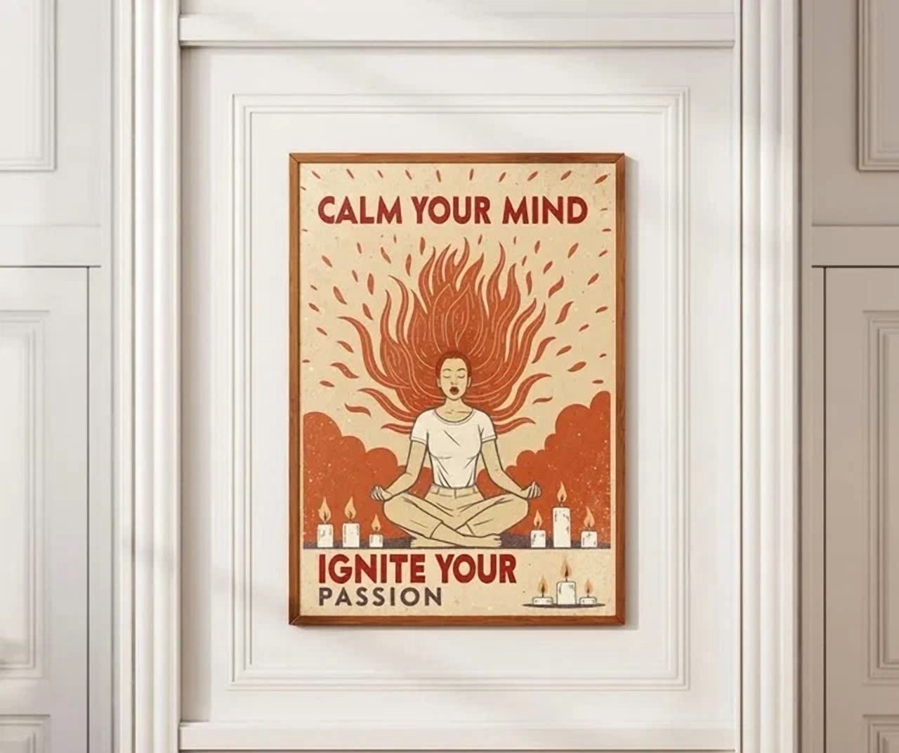 Calm Your Mind Poster Meditation Wall Art Ignite Your Passion Print Art ...