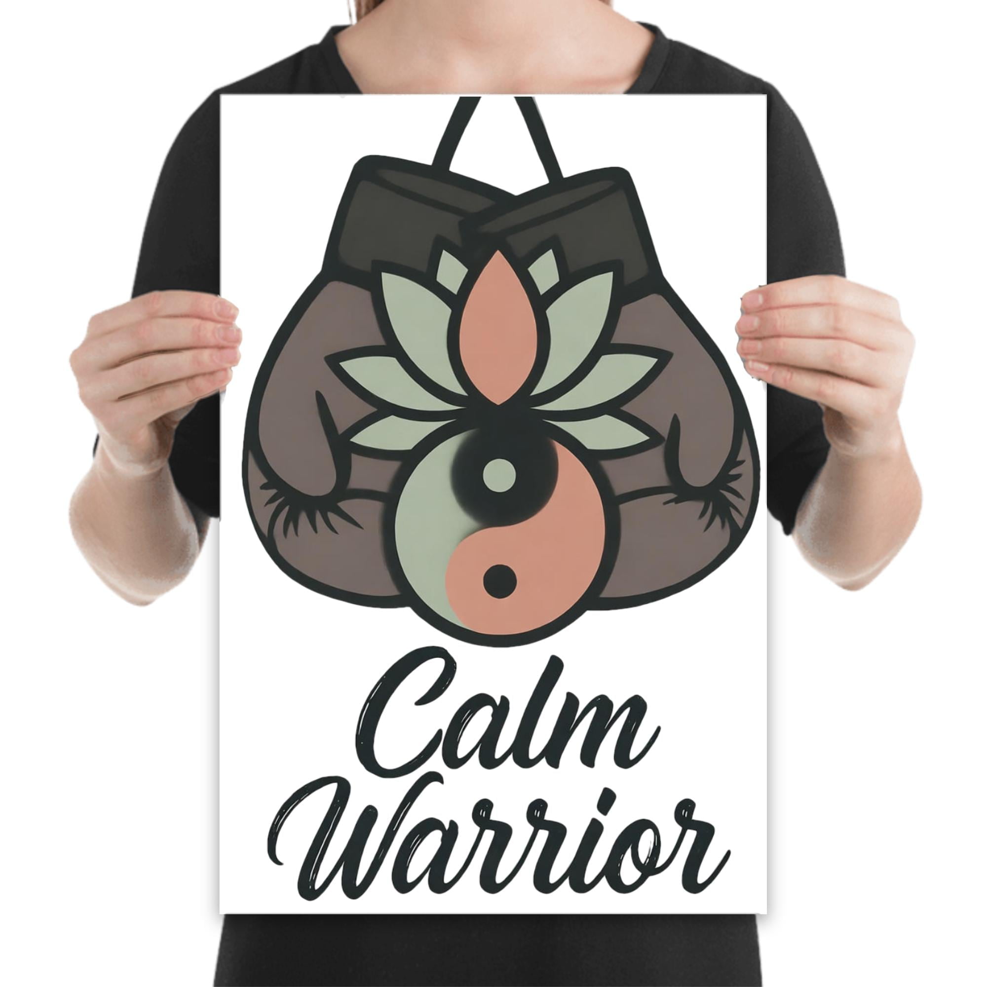 Calm Warrior Art - Yoga Studio & Meditation Room - 13x19 Poster Print ...