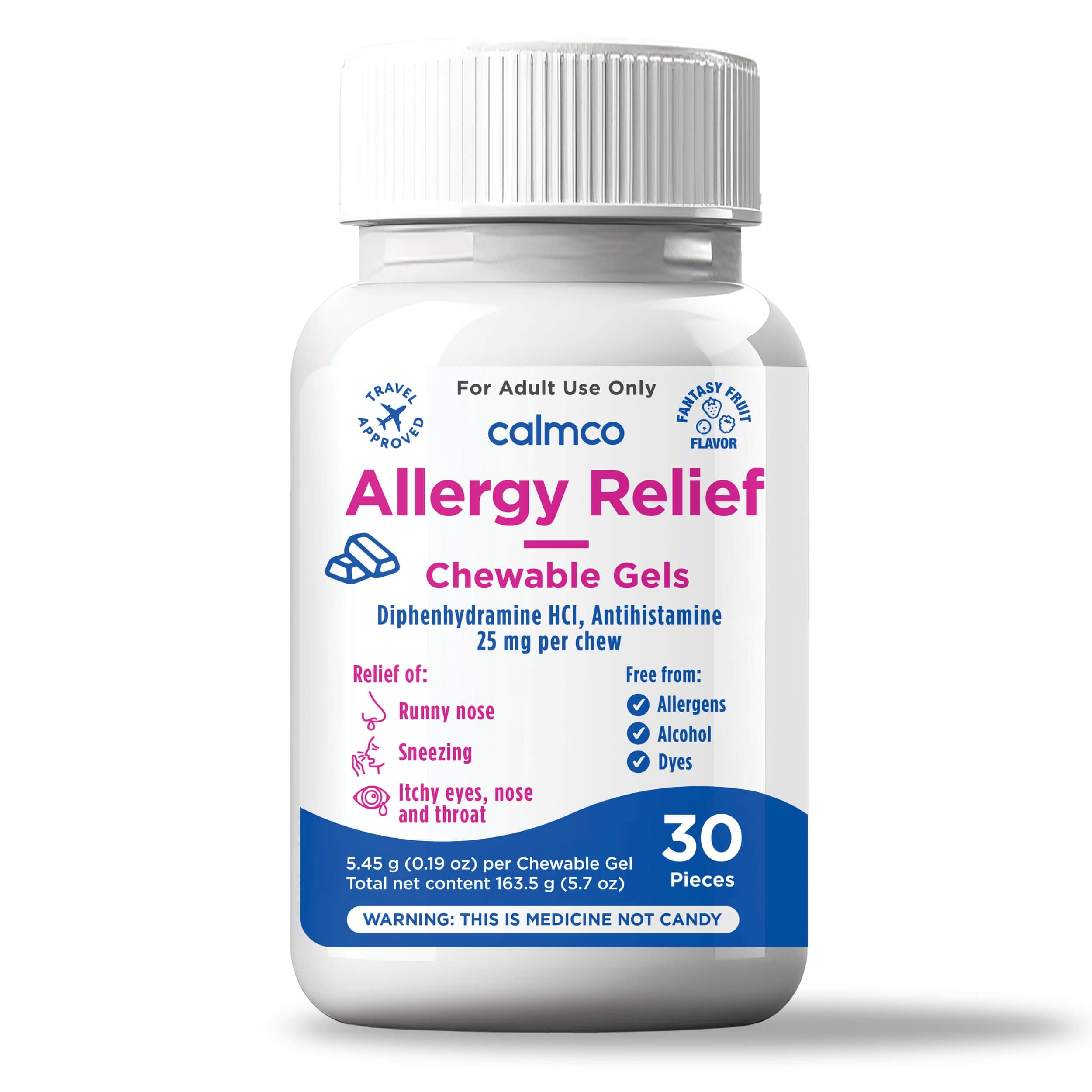 CalmCo Adult Allergy Relief Chewable Gels with Diphenhydramine ...