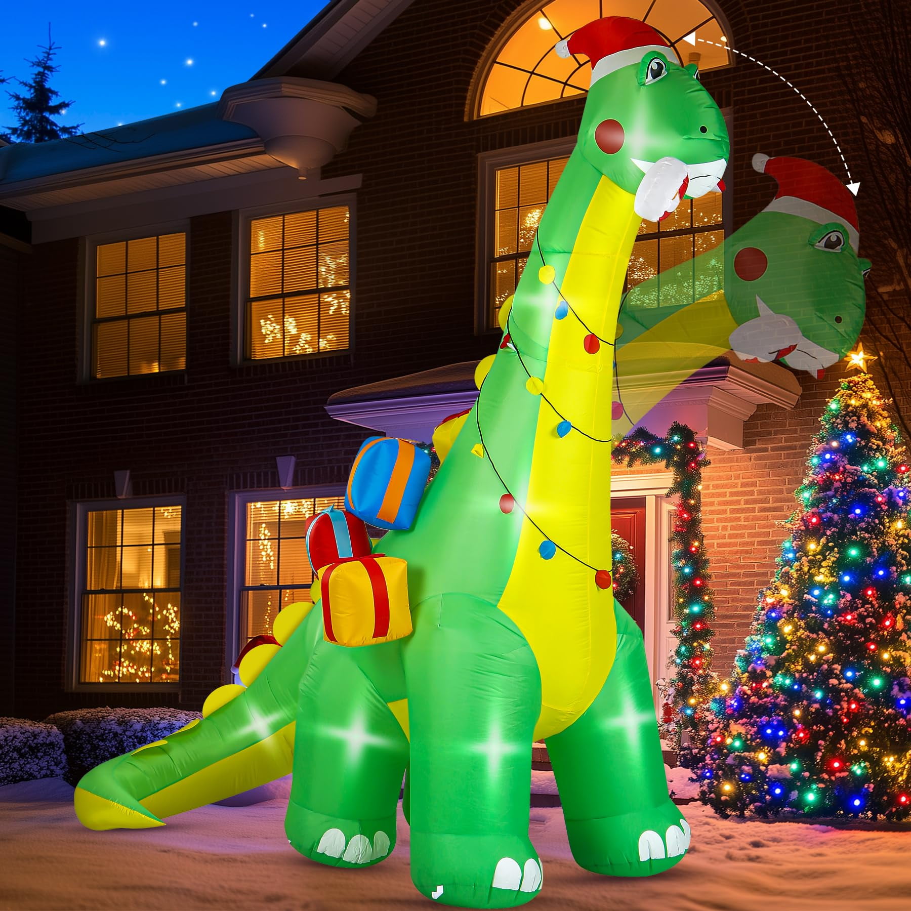 Calmbee 10 FT Christmas Inflatables Decoration, Giant Movable-Head ...