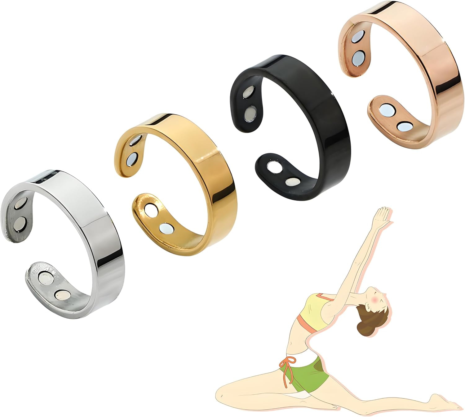 Calmi Ring, Titanium Ion Magtherapy Lymphatic Drainage Rings Lymph ...