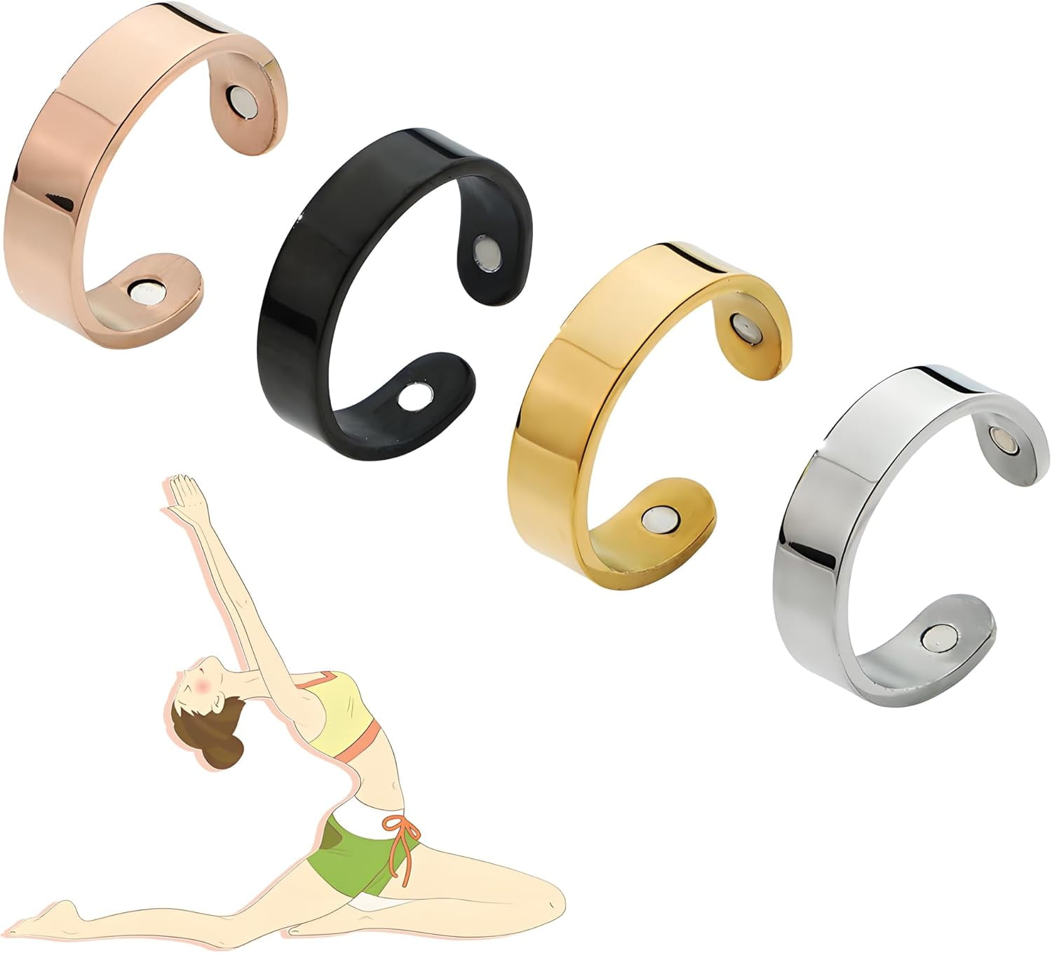 Calmi Ring, Titanium Ion Magtherapy Lymphatic Drainage Rings Lymph ...